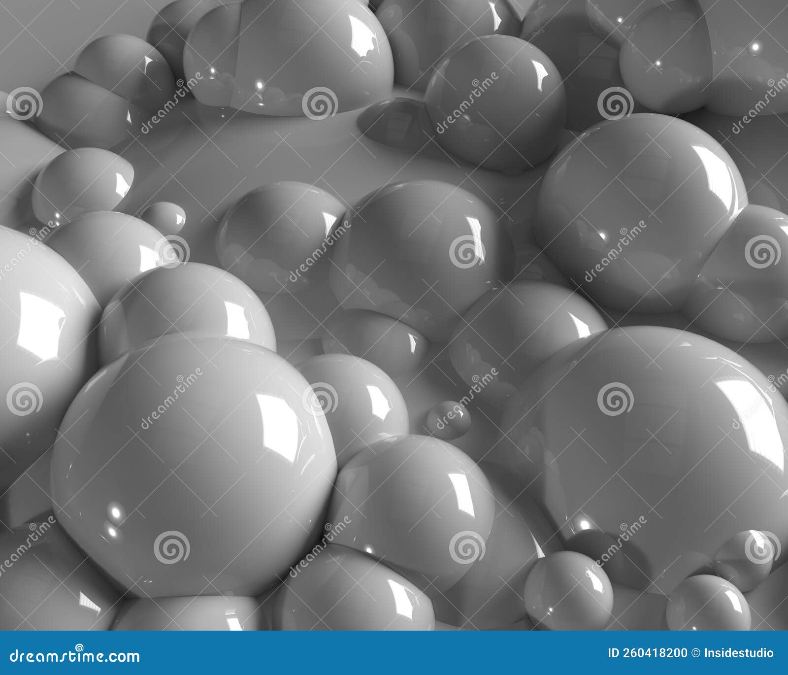 White Gray Shiny Bubbles. Texture. 3d Illustration. Stock Illustration ...
