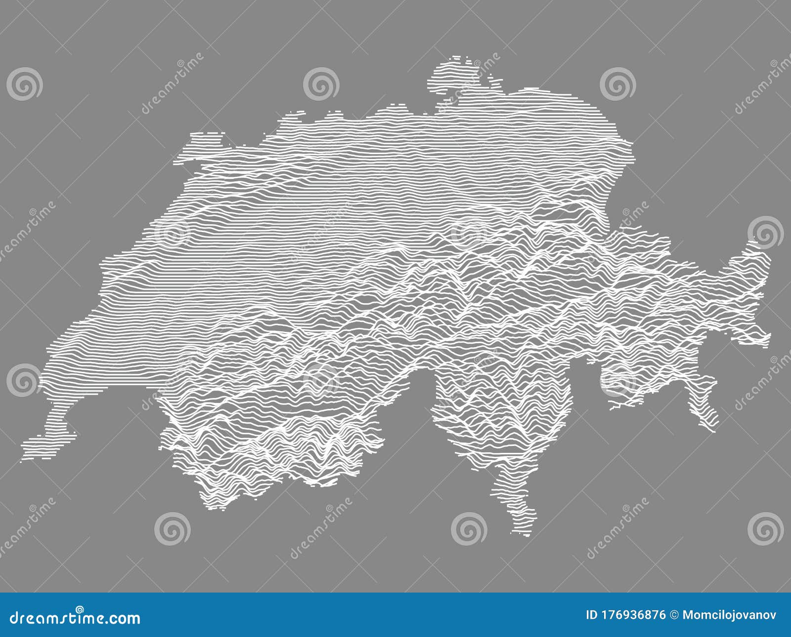 Gray Topographic Line Contour Map Background, Geographic Grid Map ...