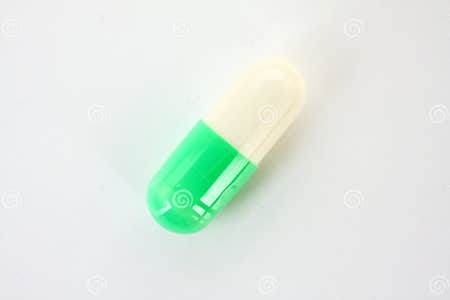 White green capsule. stock image. Image of capsule, drug - 16738027