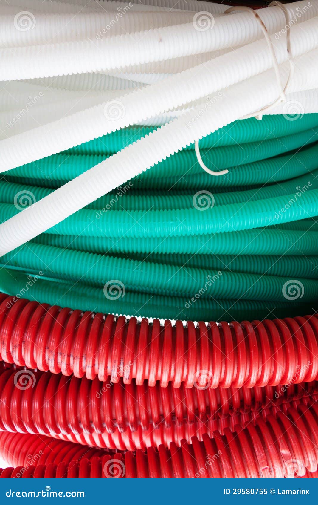 White, Green and Red Cable Hoses Stock Image - Image of industrial ...