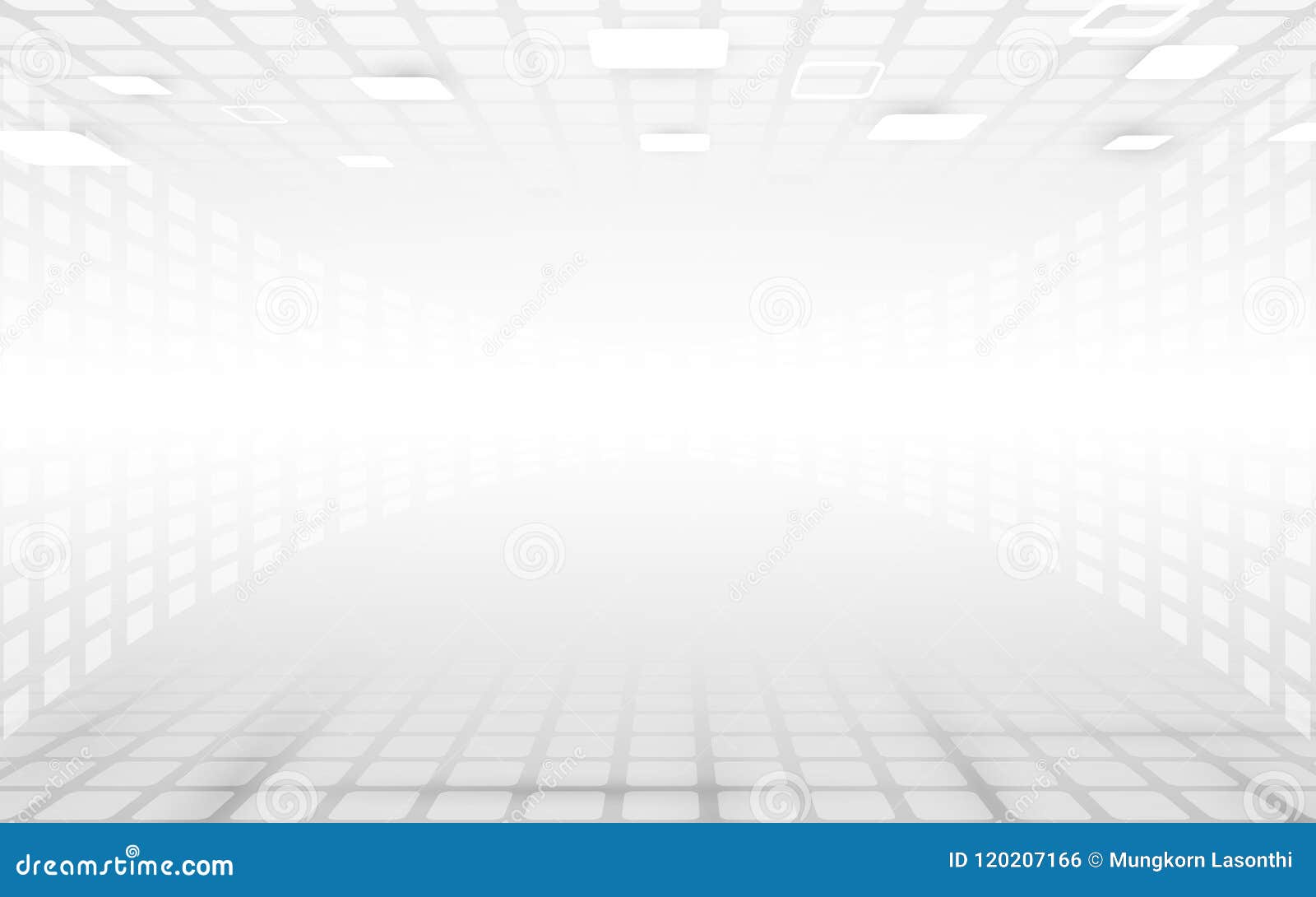 White and Grey Abstract Rectangles Perspective Background. Stock Vector ...