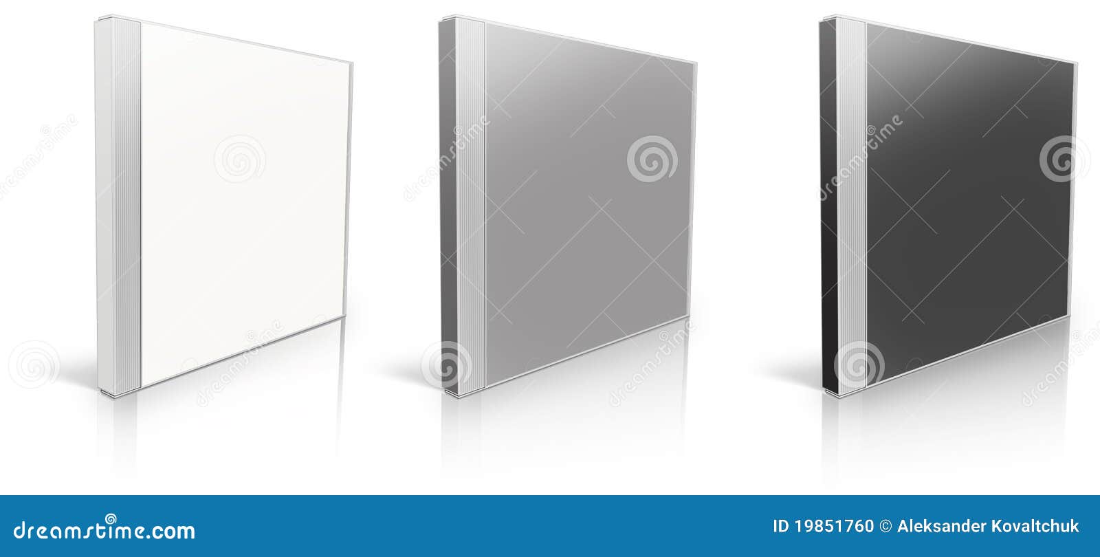 White, Grey and Black Blank Cd Case Stock Illustration - Illustration ...