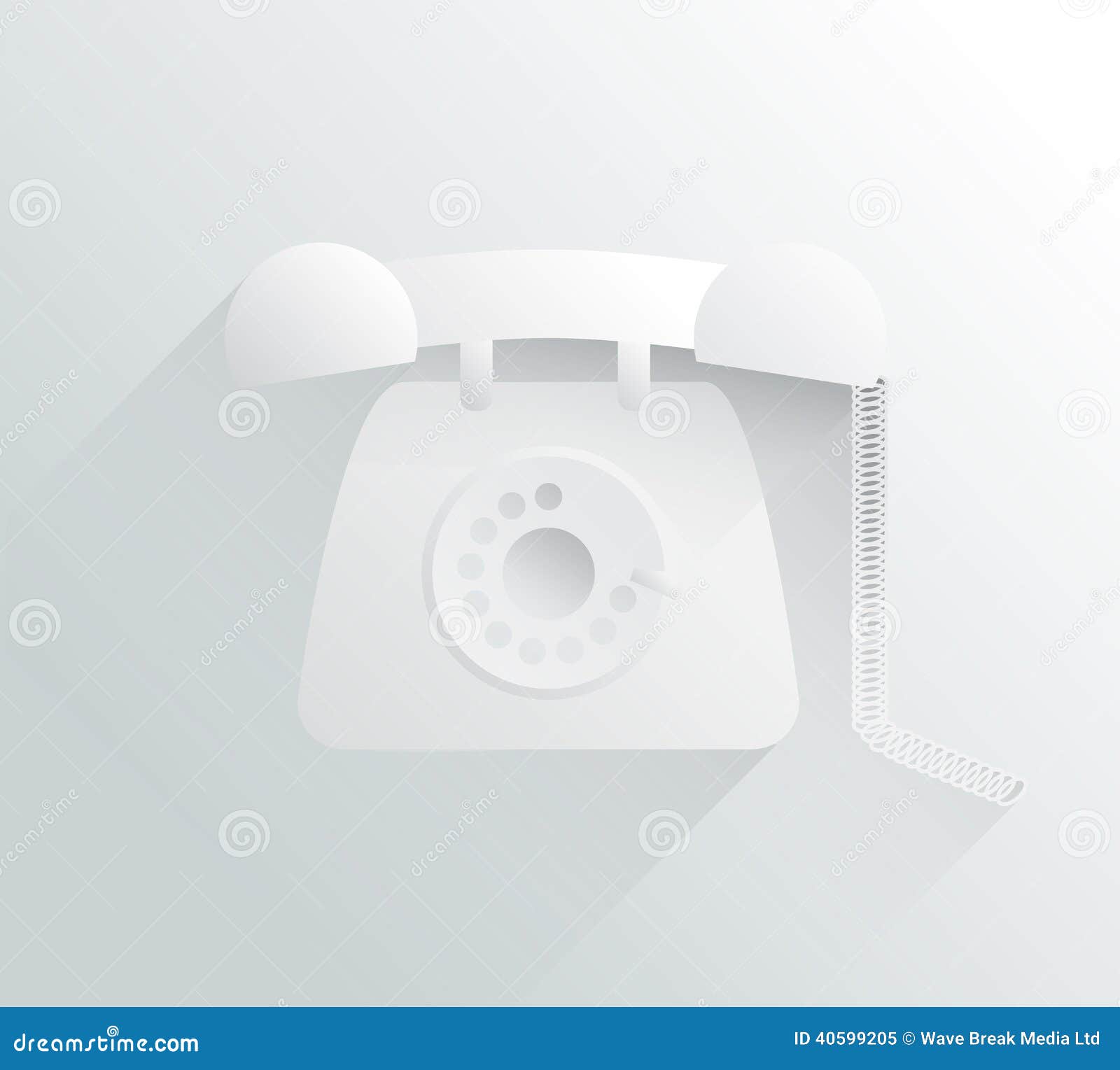 White and Grey Dial Phone in Simple Design Stock Vector - Illustration ...