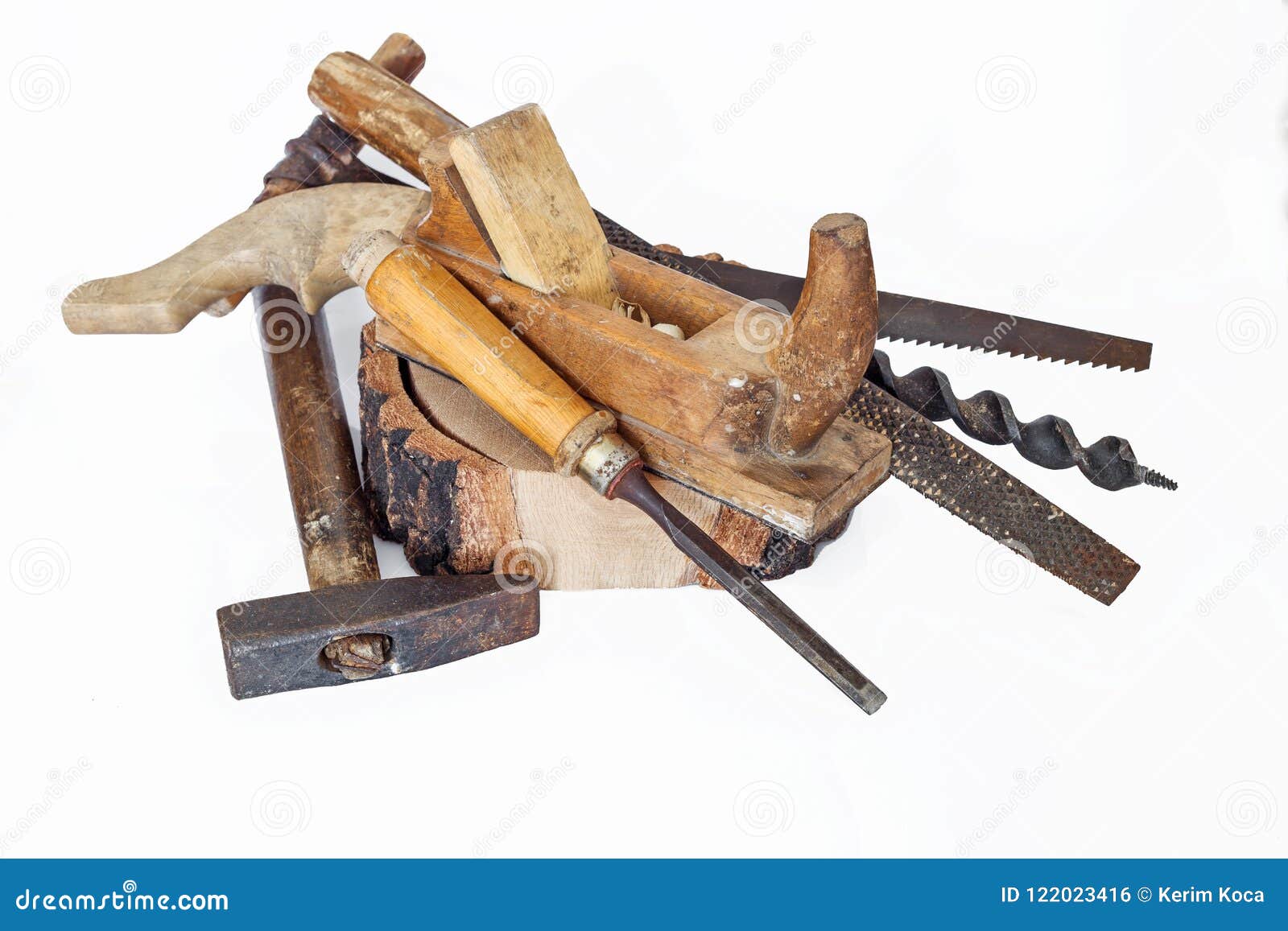 White Background, Old Carpenter Tools Stock Photo - Image of white ...