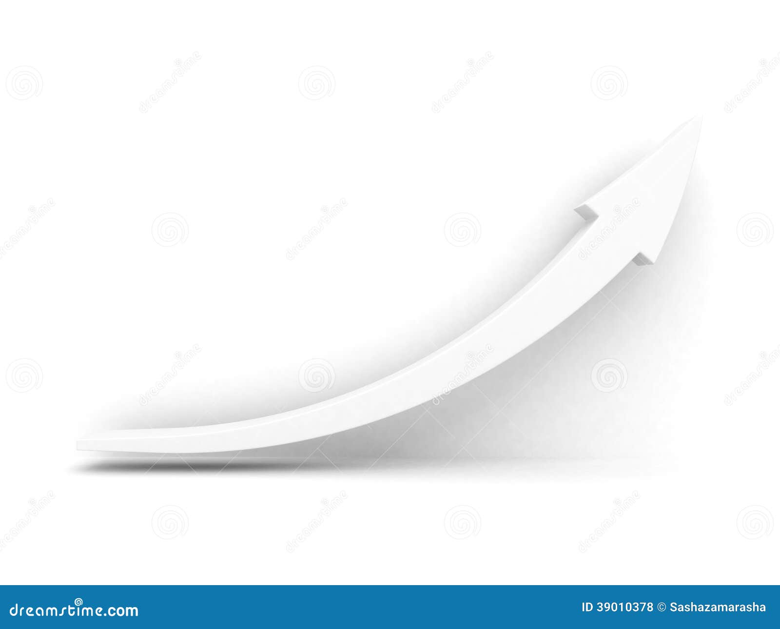 White Growing Up Arrow with Shadow Stock Illustration - Illustration of ...