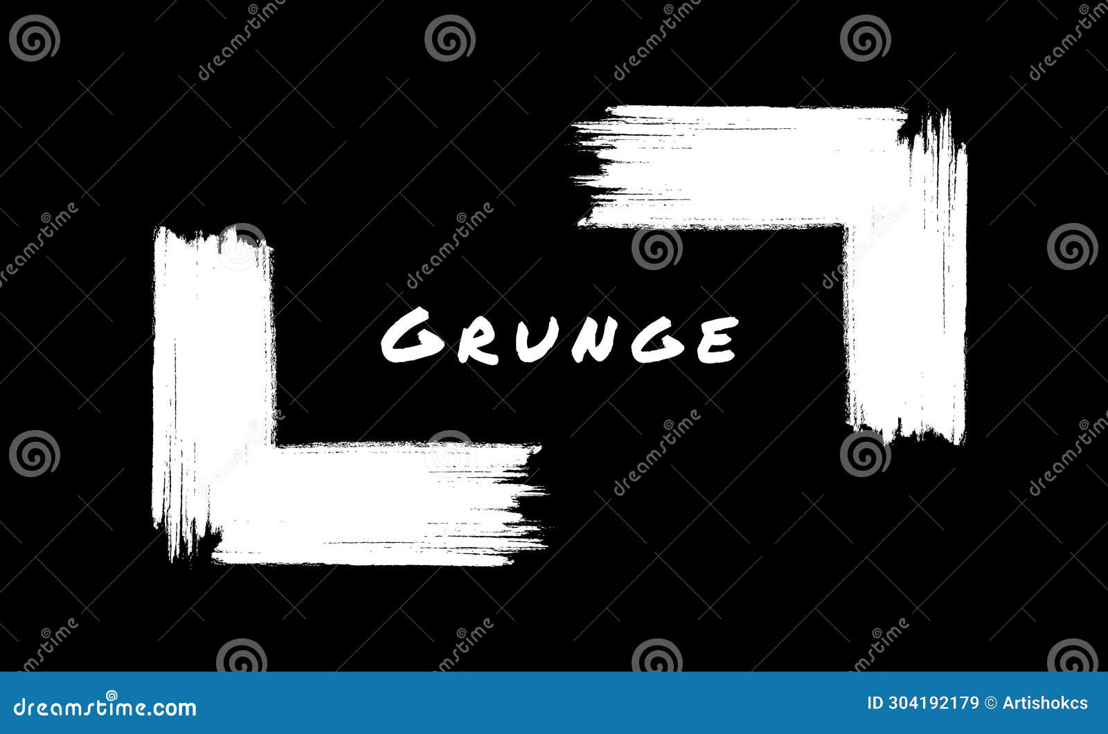White Grunge Corners Frame. Rectangle Shape. Ink Empty Black Box ...