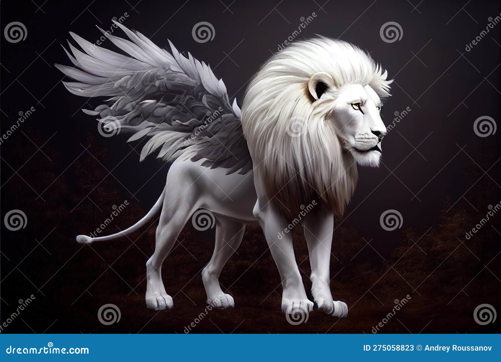White Gryphon Backdrop. AI Generated Stock Illustration - Illustration ...