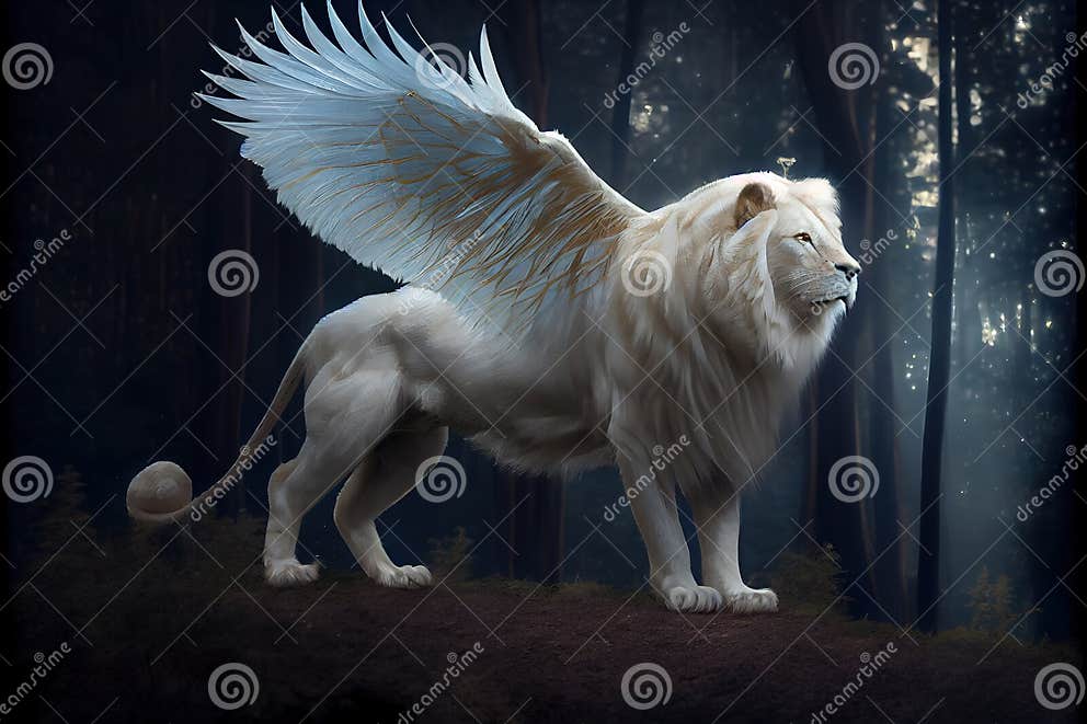 White Gryphon Backdrop. AI Generated Stock Photo - Image of mammal ...