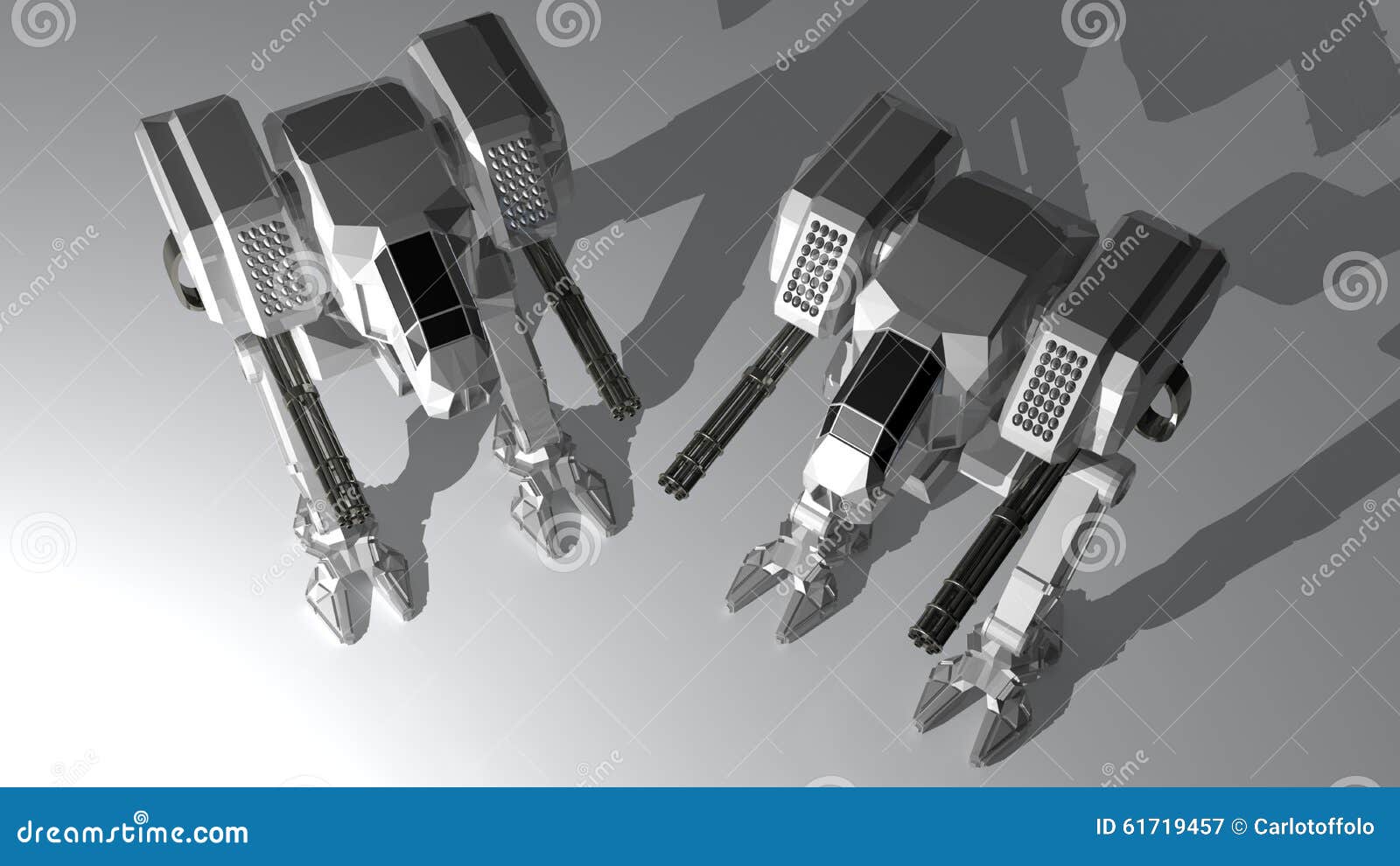 White guardian robots stock illustration. Illustration of guardian ...