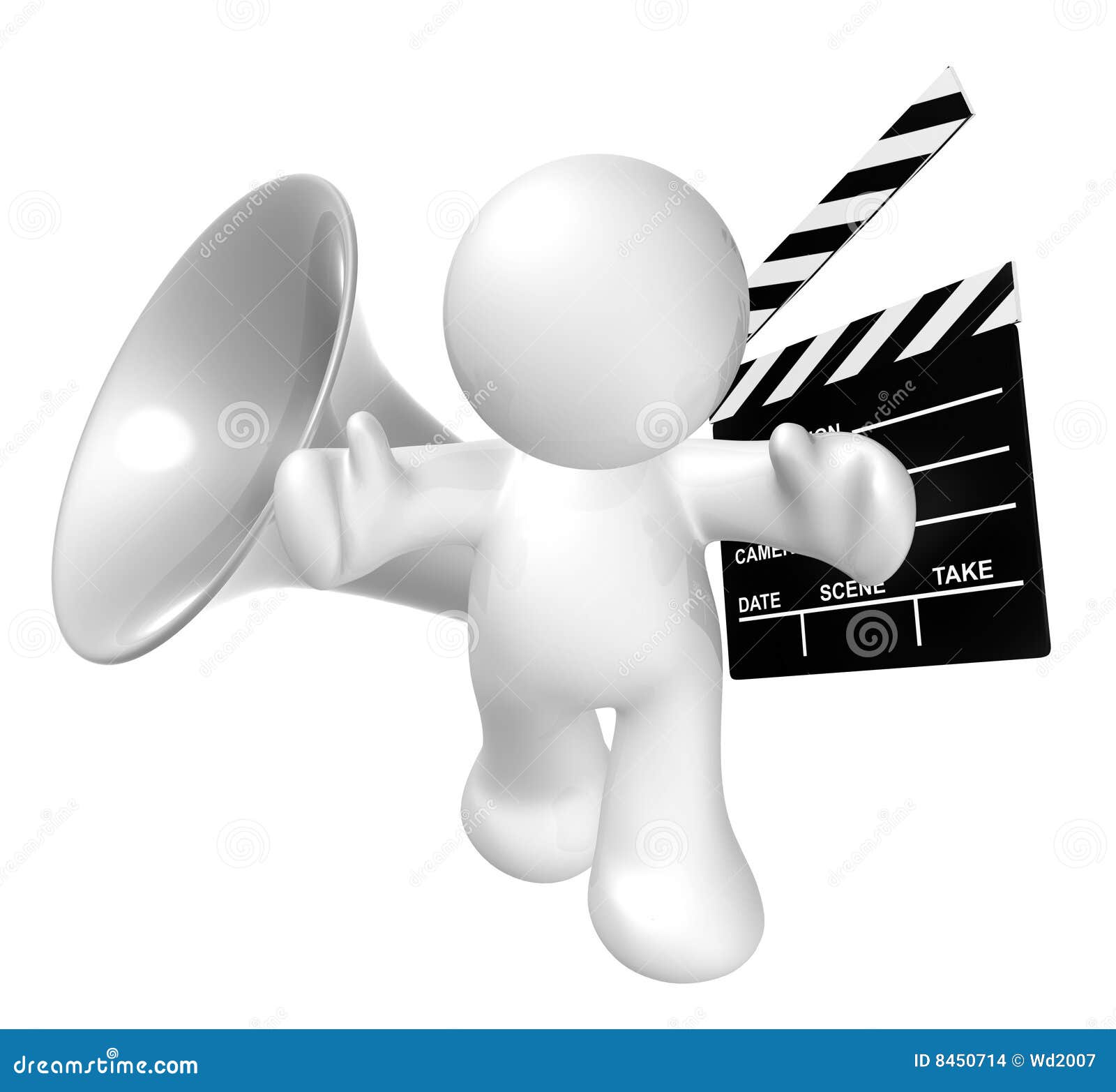 White Guy Icon Holding A Film Scene Clap Board Royalty-Free Cartoon ...