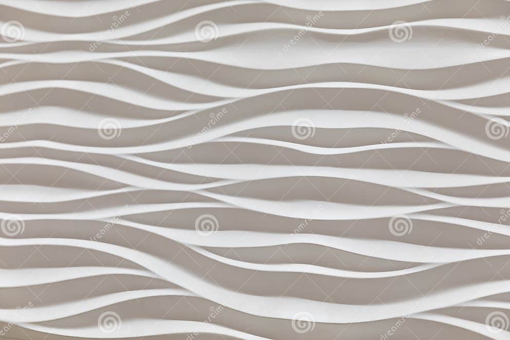 White Gypsum Panel Decorative Wave Effect Stock Photo - Image of ...