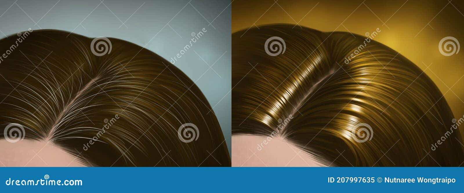 Before and after White Hair Problems Stock Illustration - Illustration ...