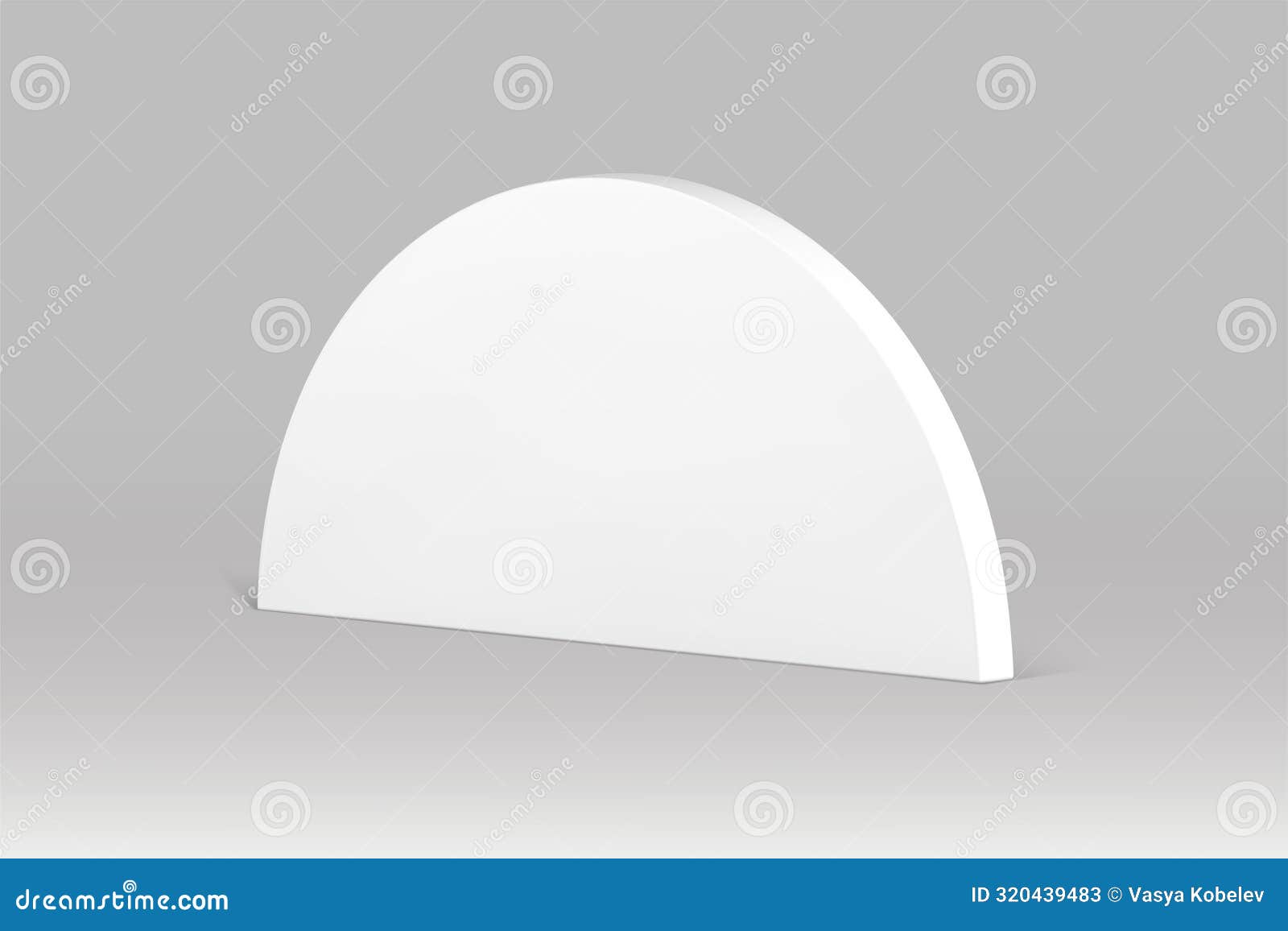 White Half Circle Geometric Shape Isometric Decor Element 3d Realistic ...