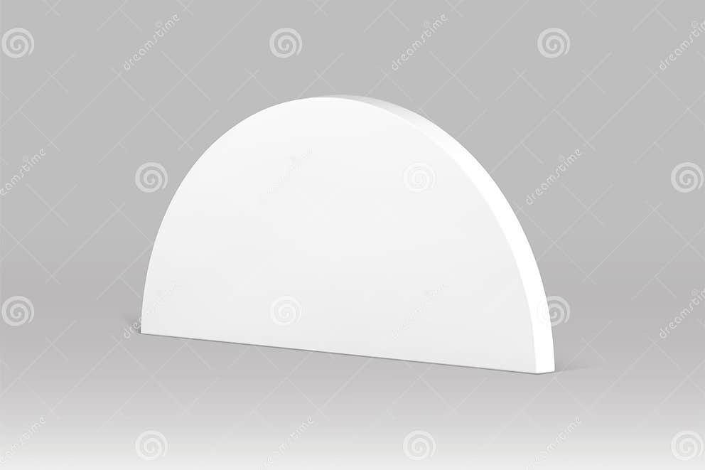 White Half Circle Geometric Shape Isometric Decor Element 3d Realistic ...