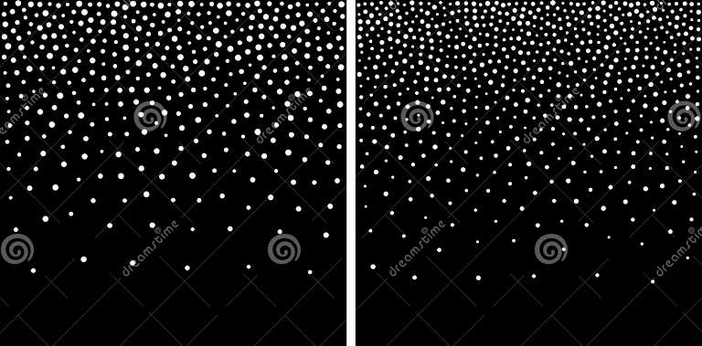 White Halftone Circle Dots Gradient Backgrounds Set. Random Dots ...
