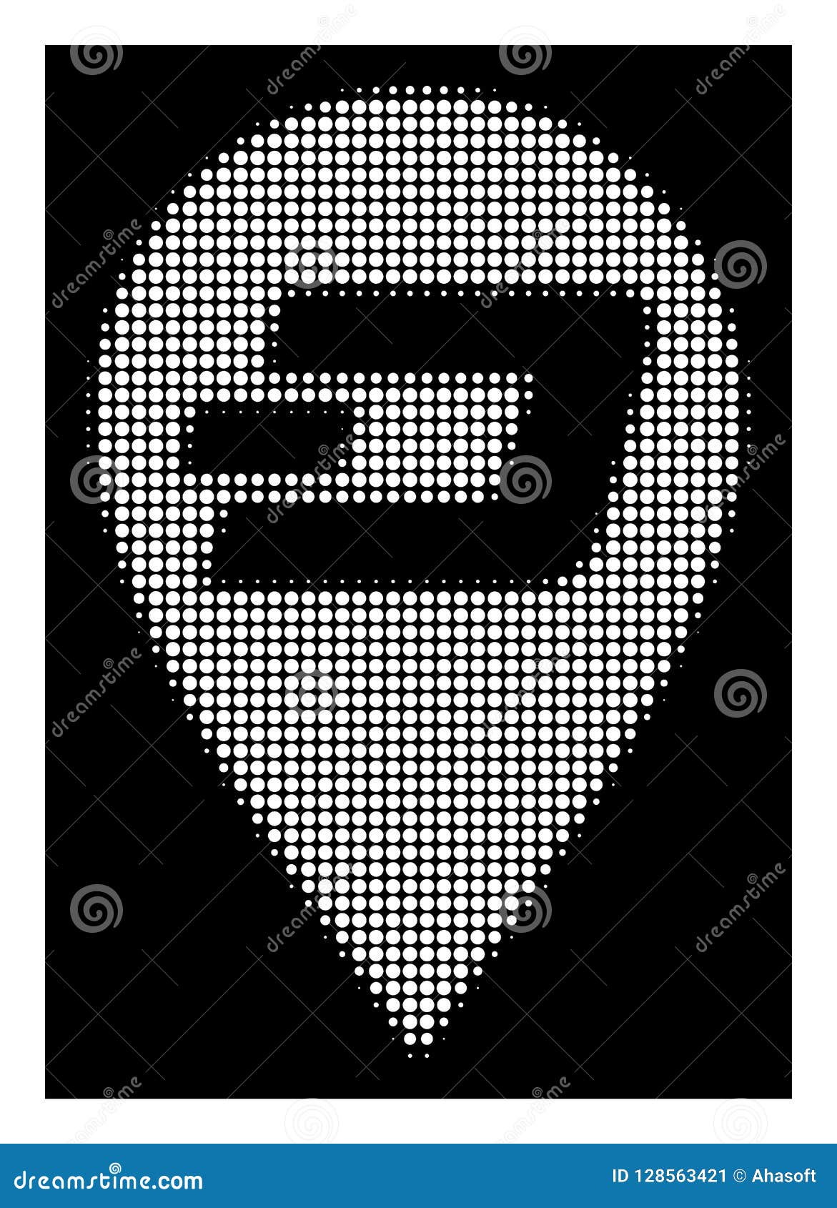 White Halftone Dash Map Marker Icon Stock Vector - Illustration of ...