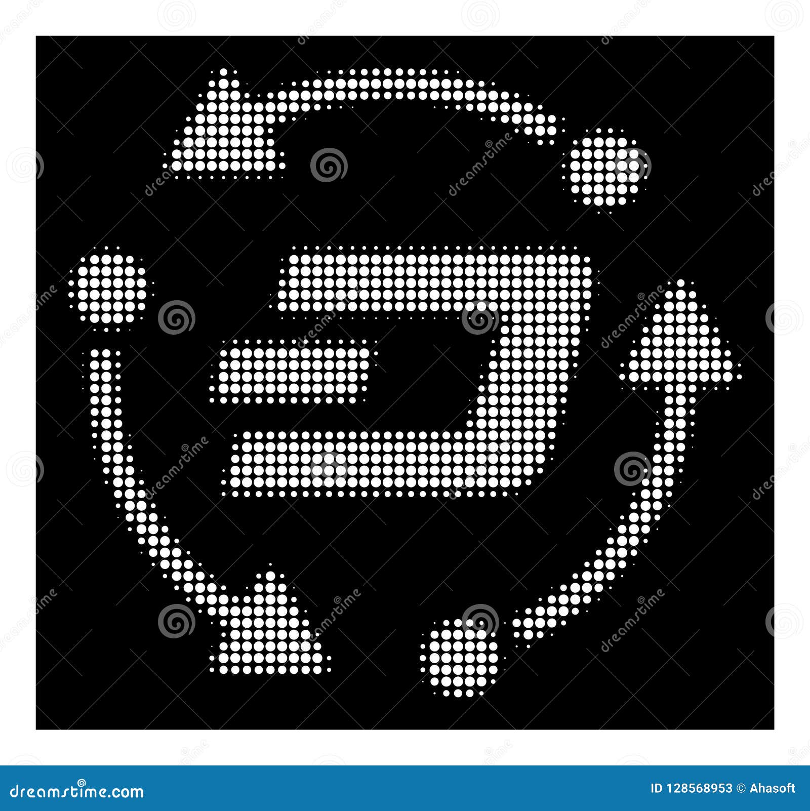 White Halftone Dash Turnover Icon Stock Vector - Illustration of ...