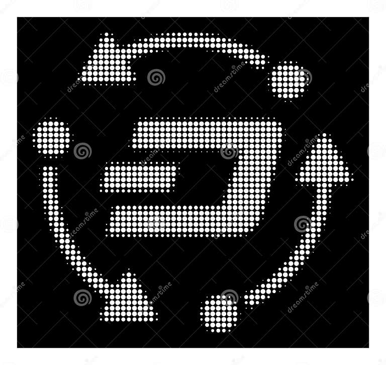White Halftone Dash Turnover Icon Stock Vector - Illustration of ...