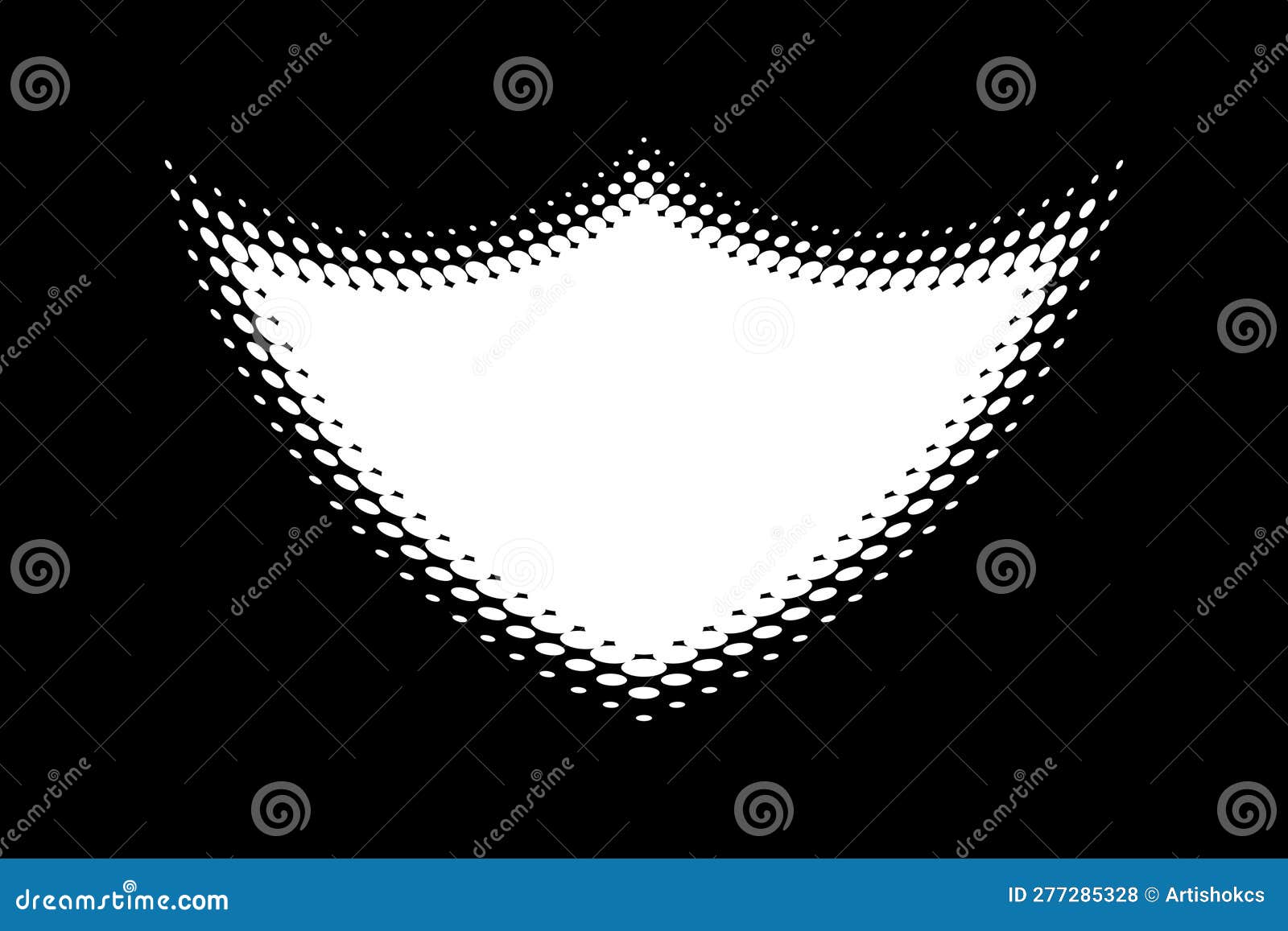 Halftone Distort Logo. Vector Technology Emblem. Halftone Dots Curved ...
