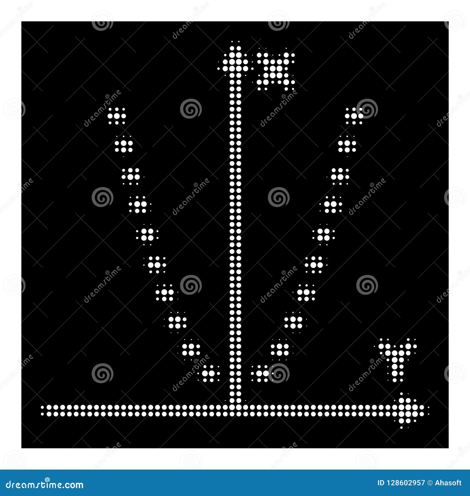 Dotted Parabola Plot Composition Icon Of Rugged Parts Stock Photo ...