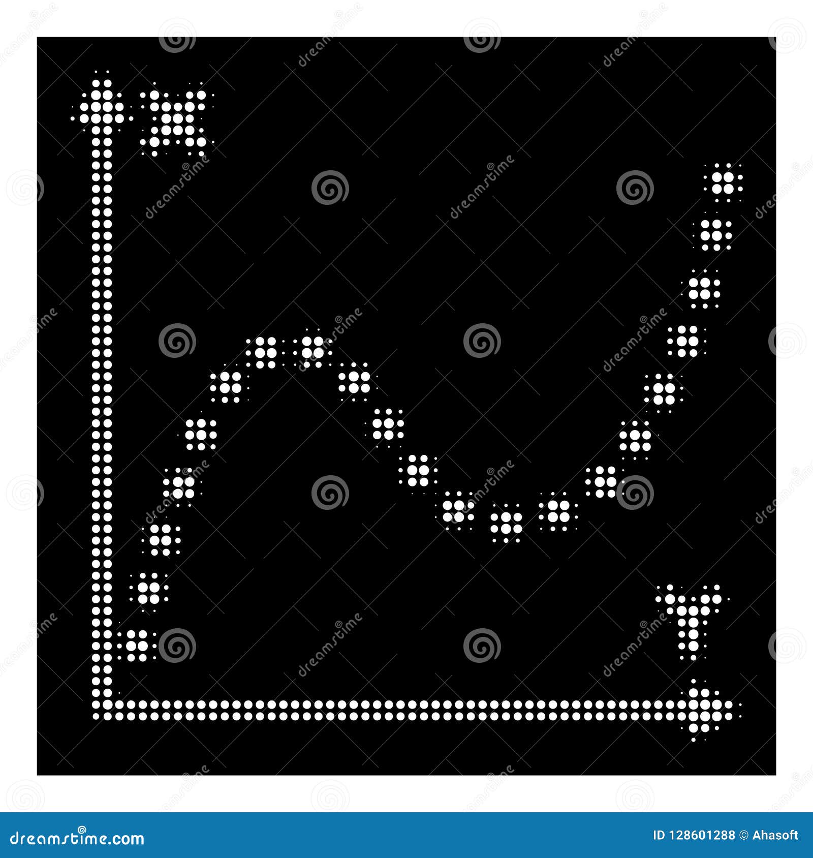 White Halftone Dotted Plot Icon Stock Vector - Illustration of chart ...