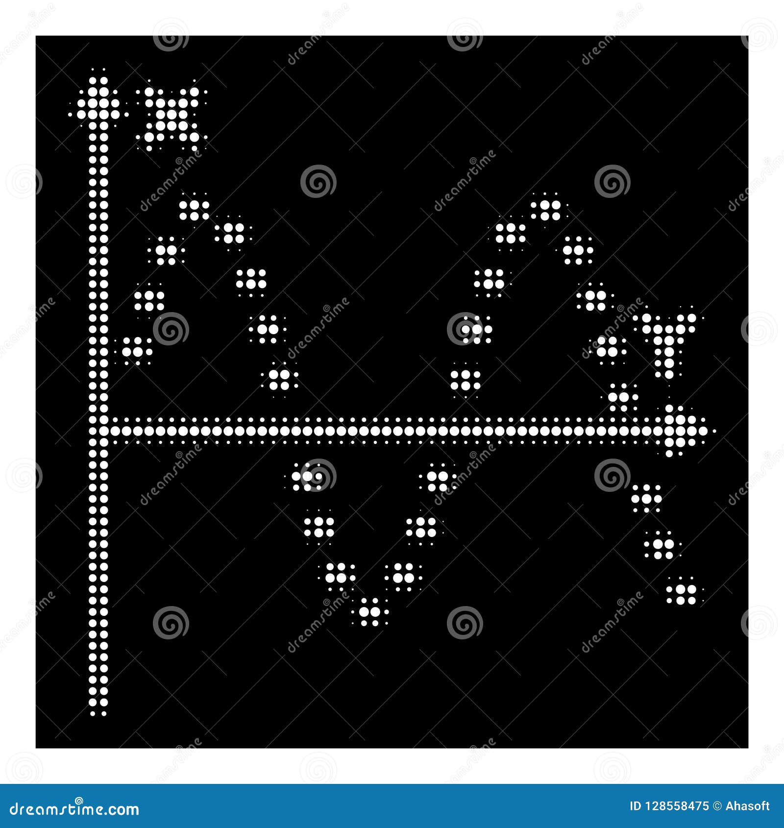 White Halftone Dotted Sine Plot Icon Stock Vector - Illustration of ...
