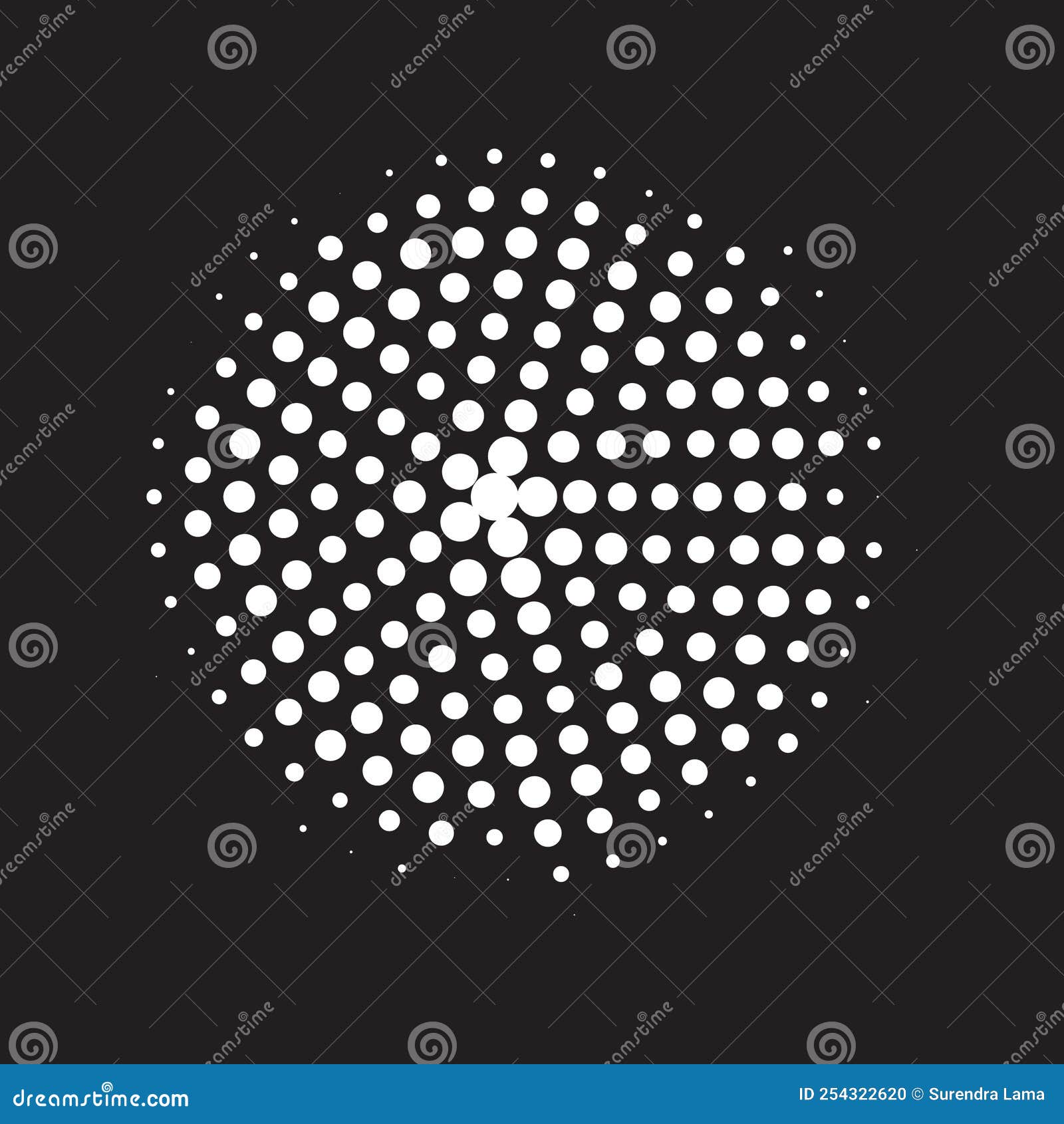 White Halftone Element. Texture Element. Abstract Art. Round Background ...