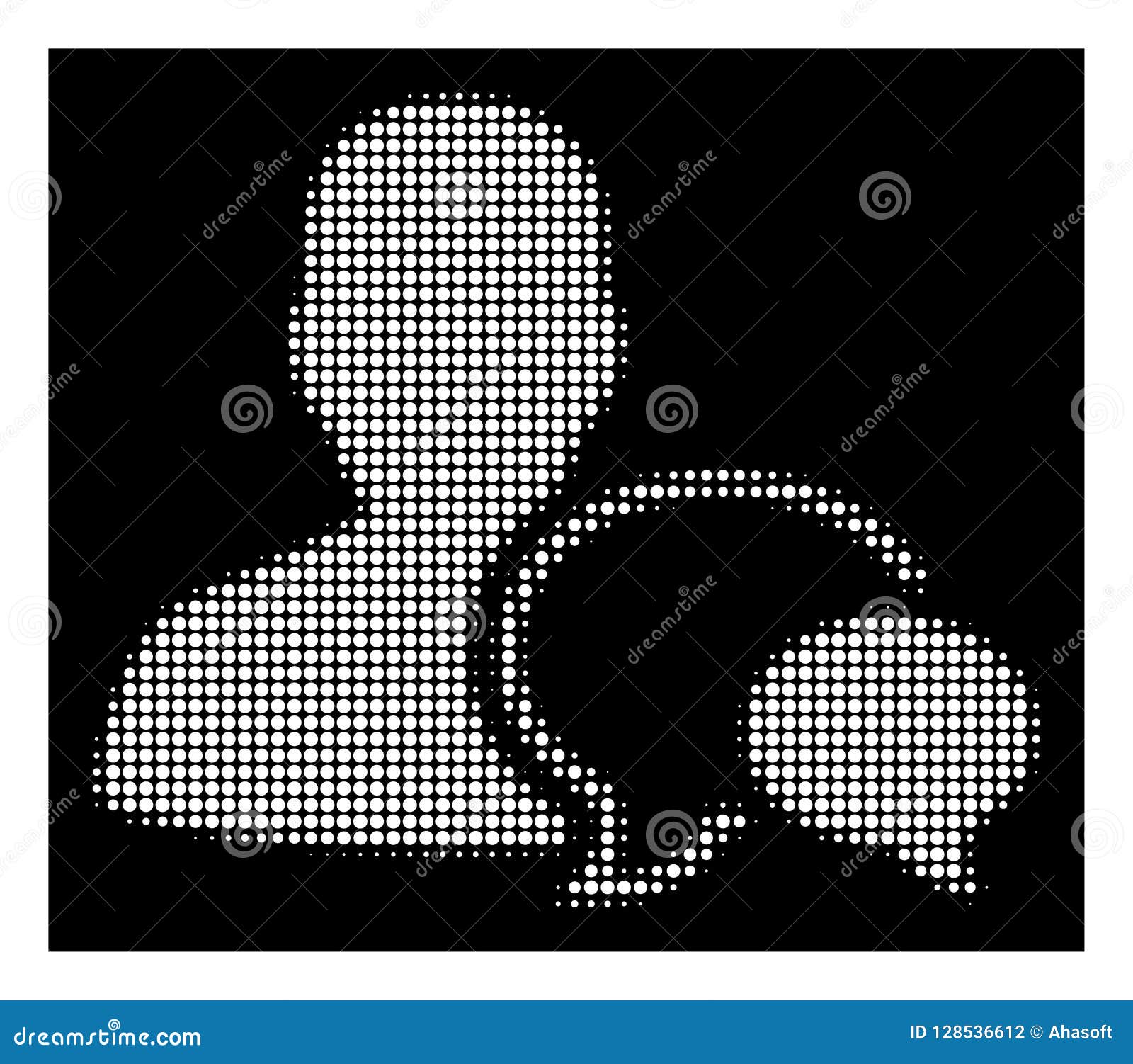 White Halftone Forum Moderator Icon Stock Vector - Illustration of ...