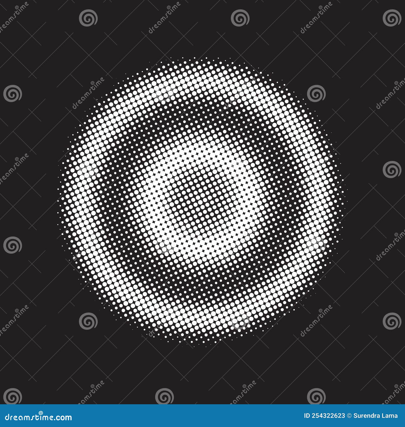 White Halftone Illustration. Texture Element. Abstract Grunge. Round ...