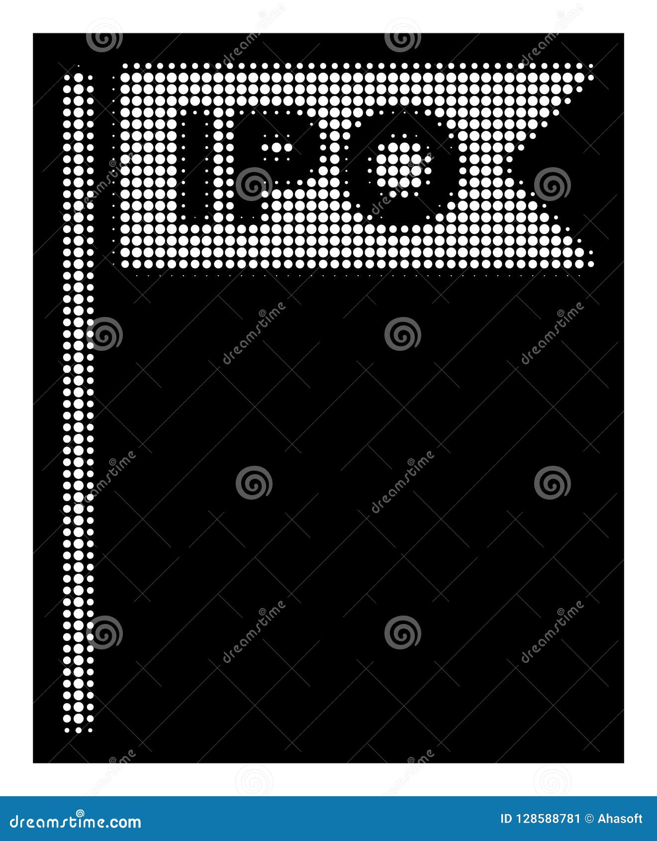 White Halftone IPO Flag Icon Stock Vector - Illustration of cursor ...