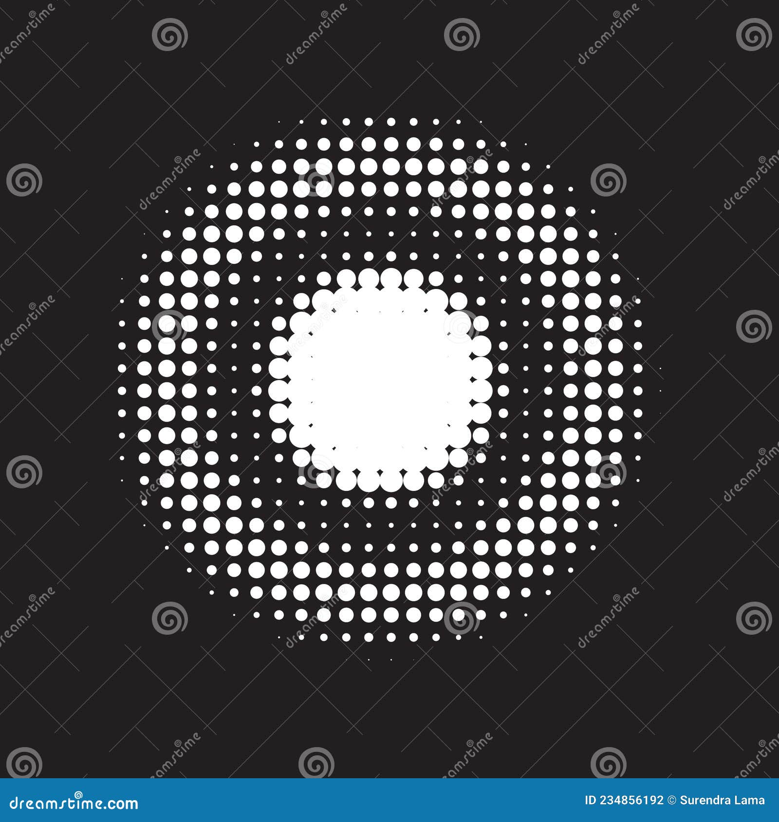 White Halftone Logo. Texture Dots. Abstract Shape. Round Set. Design ...