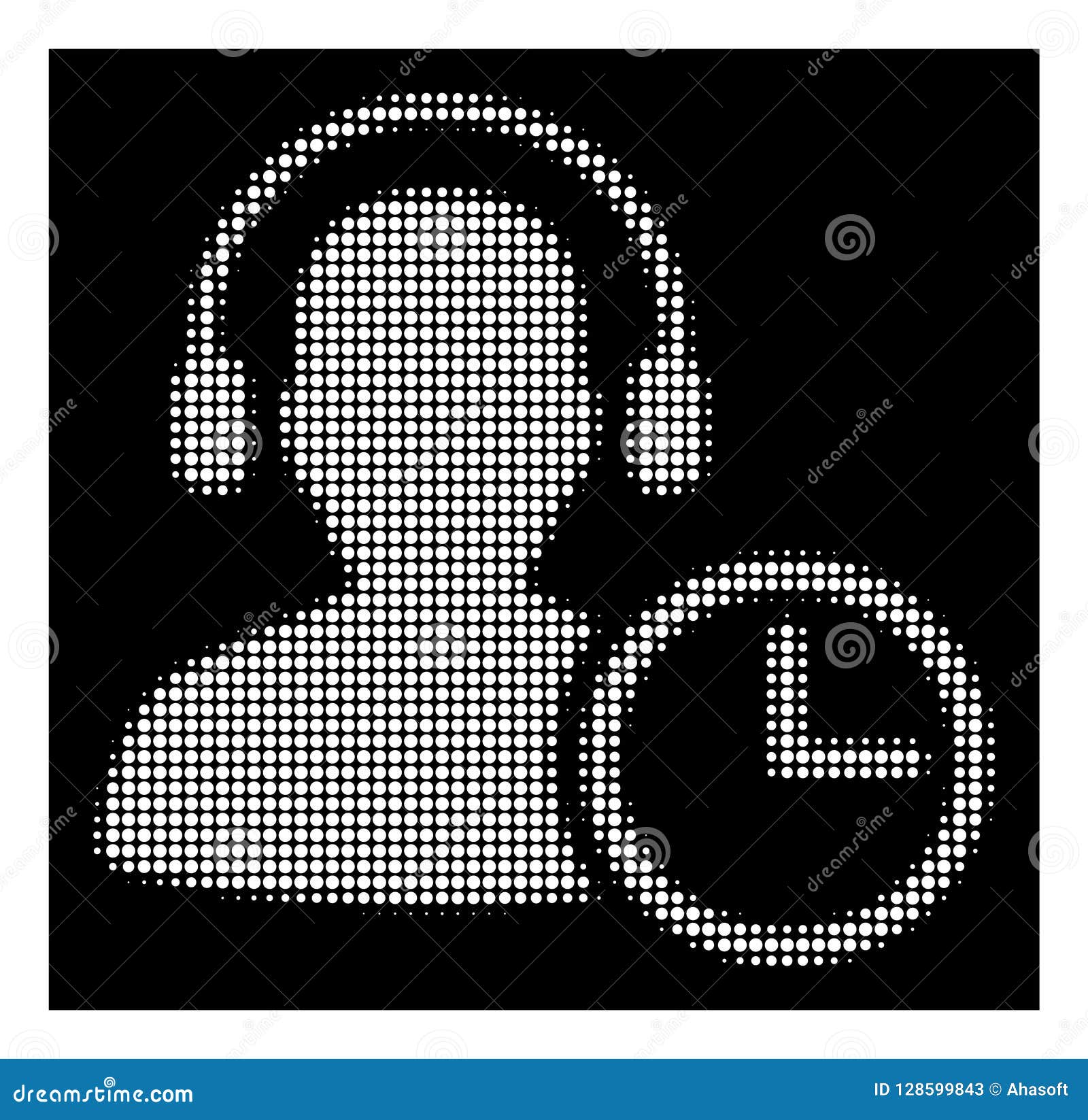 White Halftone Operator Time Icon Stock Vector - Illustration of ...