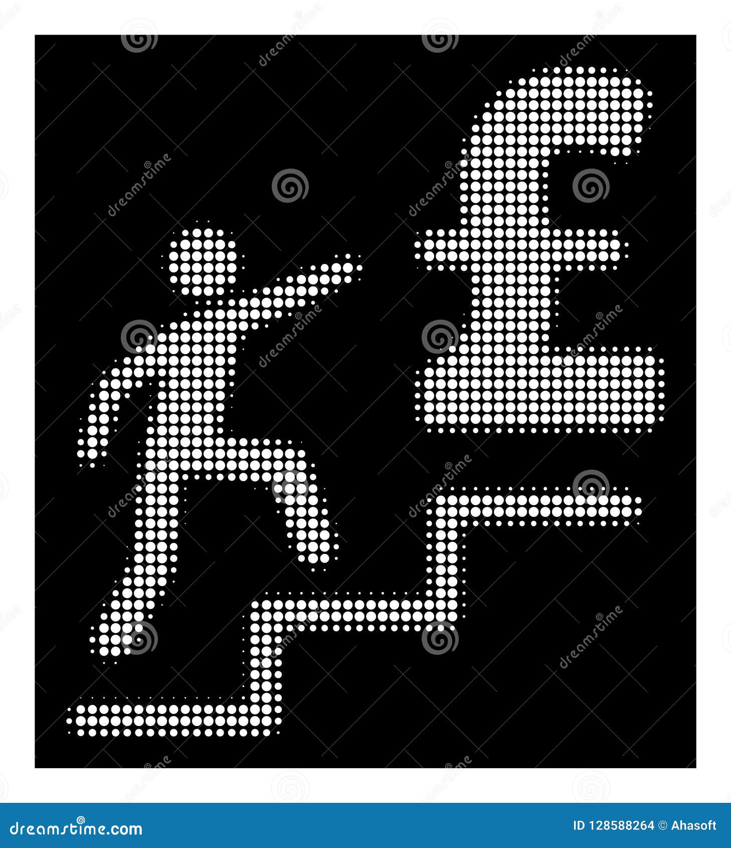 White Halftone Pound Business Stairs Icon Stock Vector - Illustration ... White Halftone Pound Business Stairs Icon Stock Vector - Illustration ...