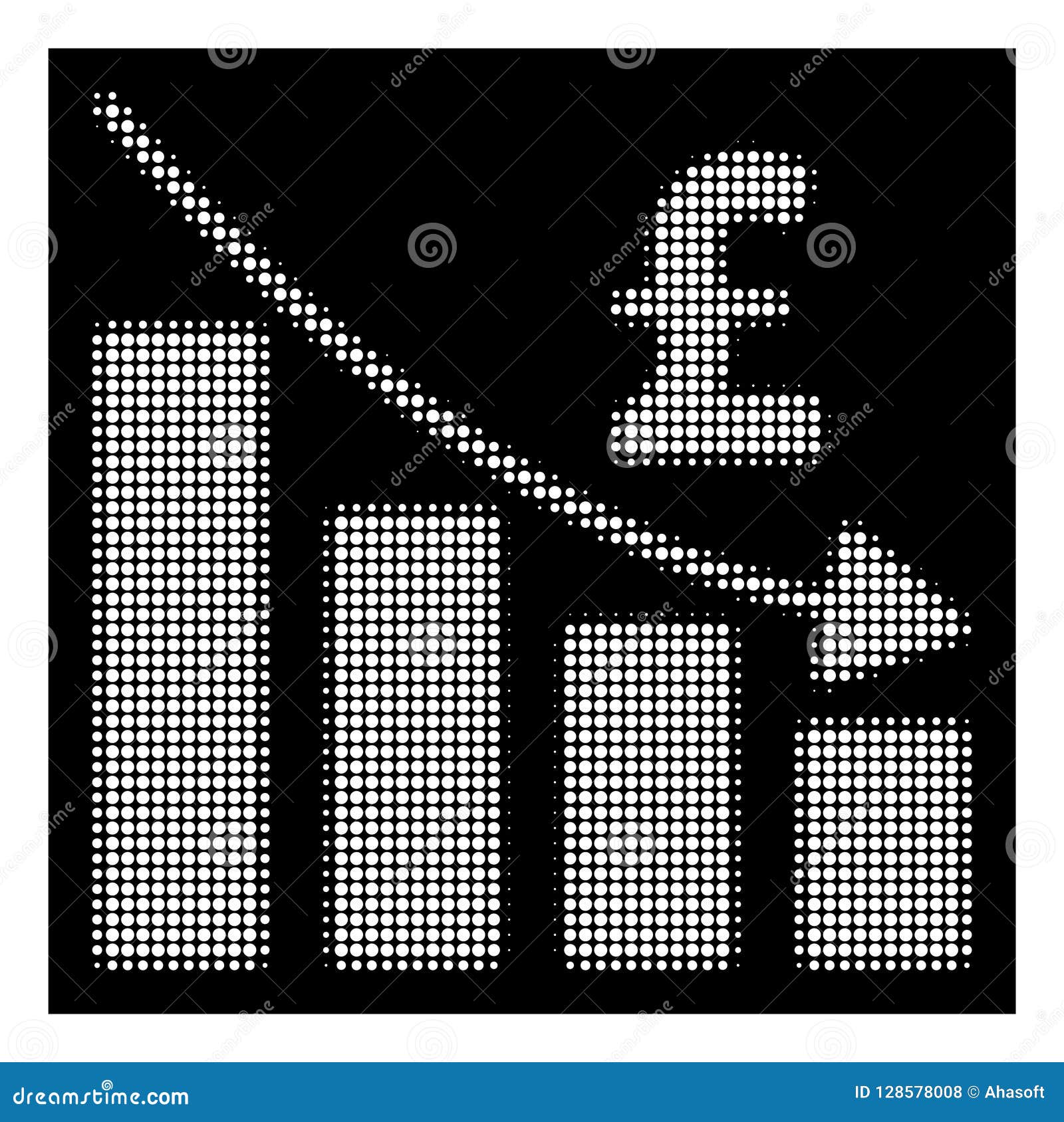 White Halftone Pound Recession Bar Chart Icon Stock Vector ... White Halftone Pound Recession Bar Chart Icon Stock Vector ...