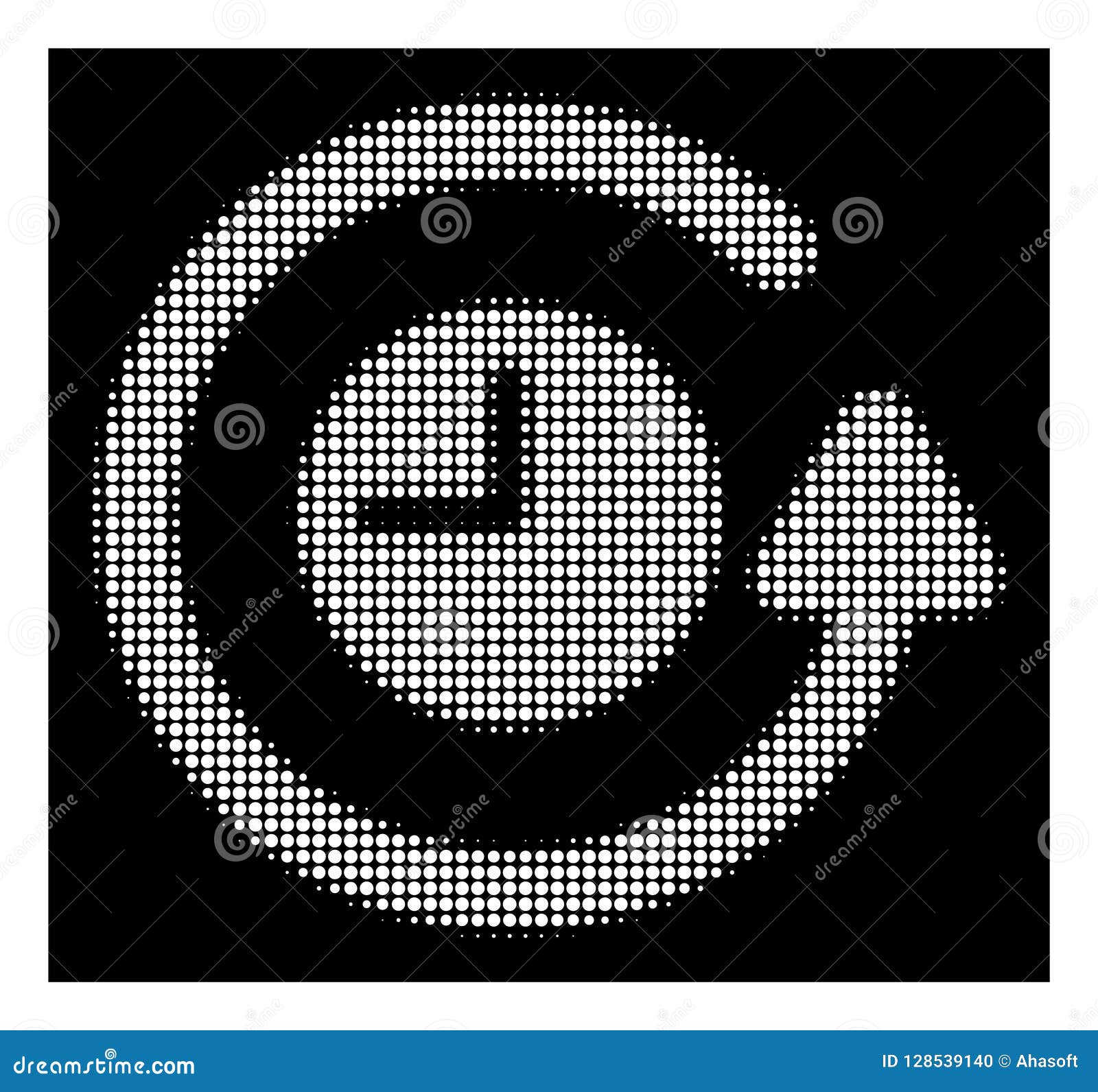 White Halftone Restore Clock Icon Stock Vector - Illustration of ...