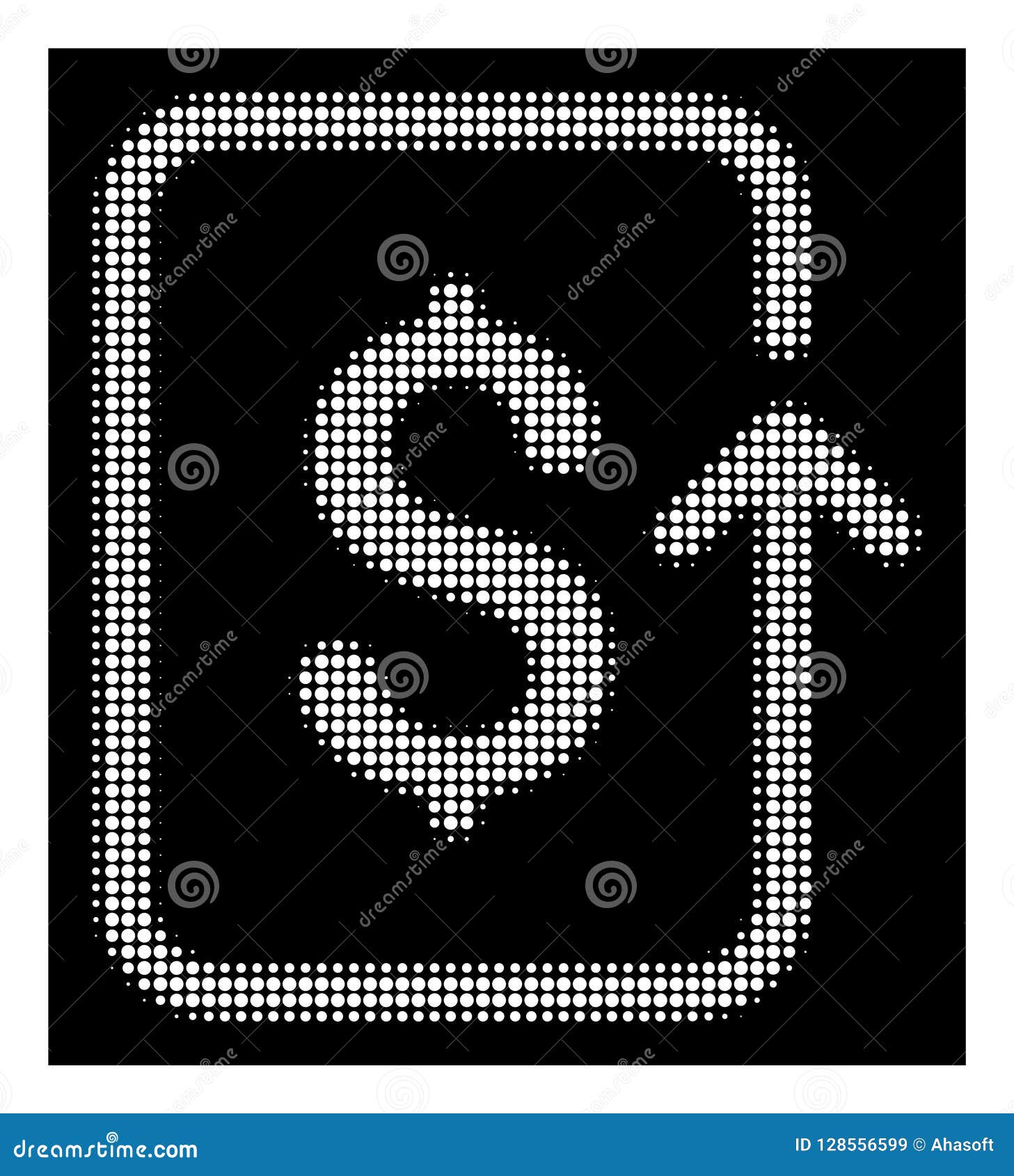 White Halftone Reverse Transaction Icon Stock Vector - Illustration of ...