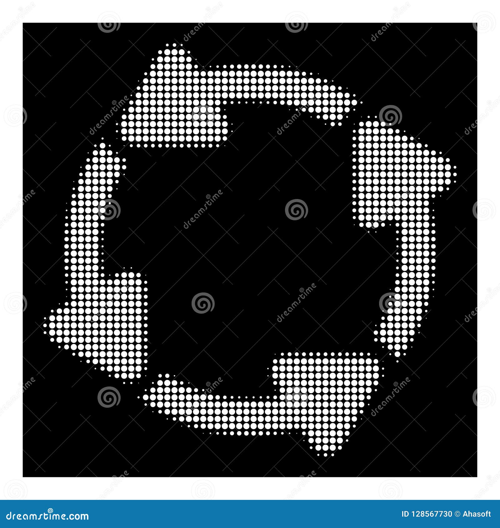White Halftone Rotate CW Icon Stock Vector - Illustration of spin ...