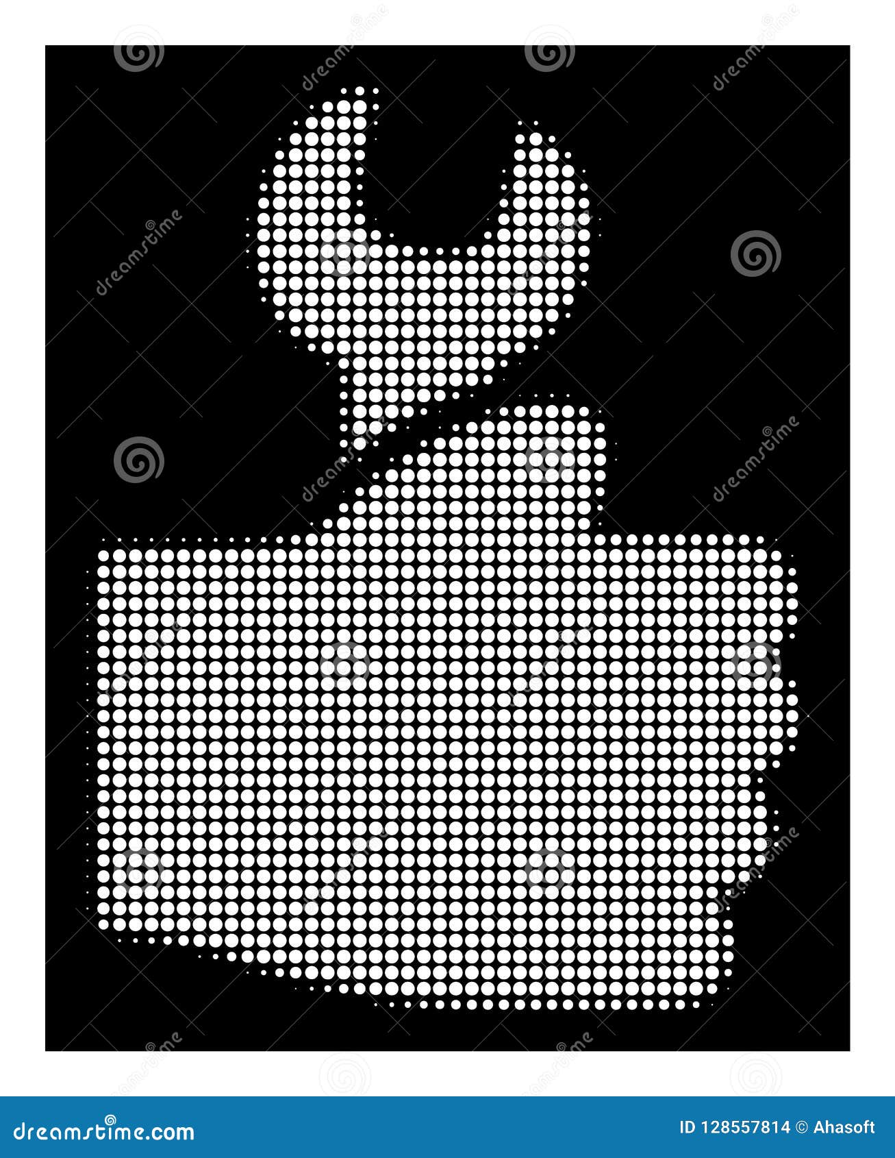 White Halftone Service Hand Icon Stock Vector - Illustration of ...