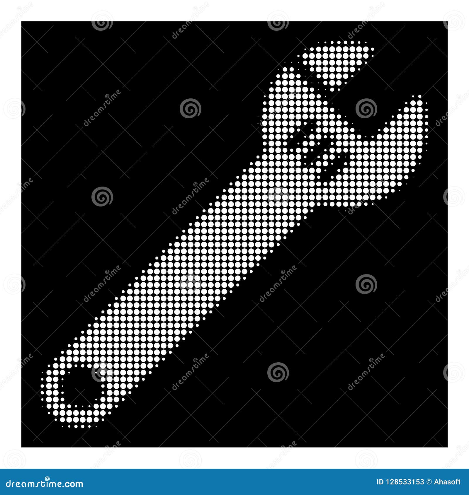 White Halftone Spanner Icon Stock Vector - Illustration of ...