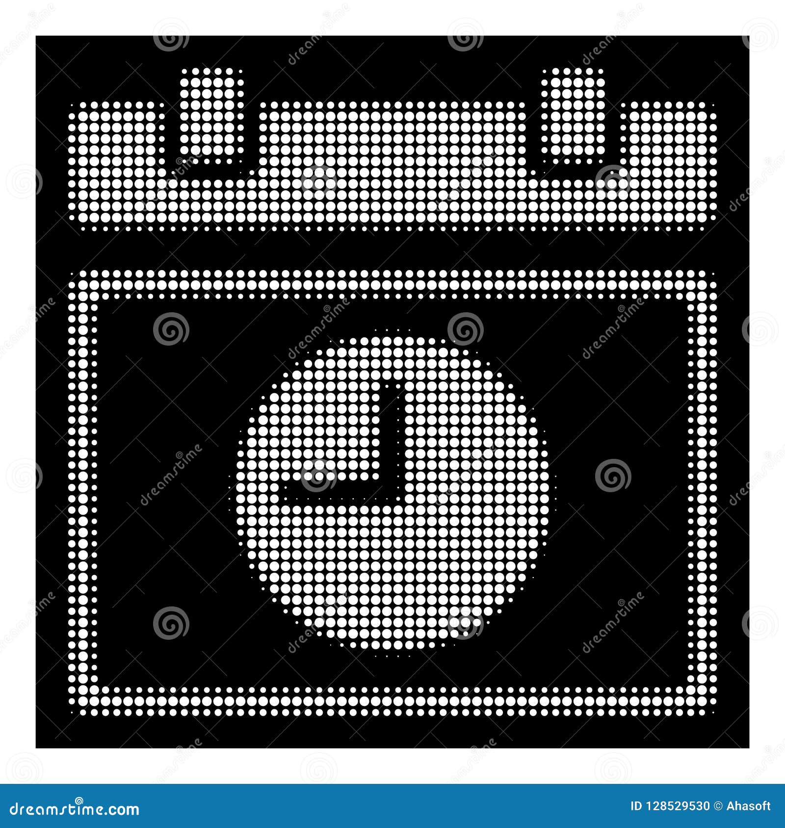 White Halftone Time Schedule Icon Stock Vector - Illustration of page ...