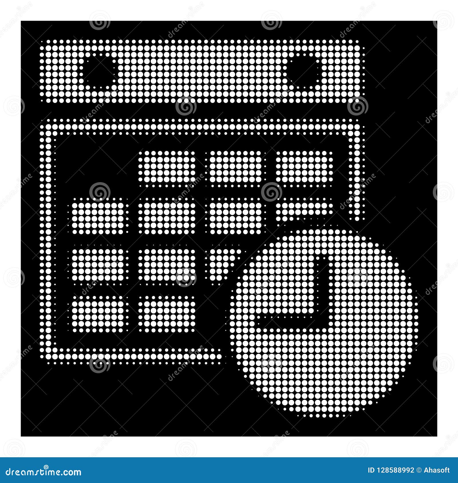 White Halftone Time Table Icon Stock Vector - Illustration of organizer ...