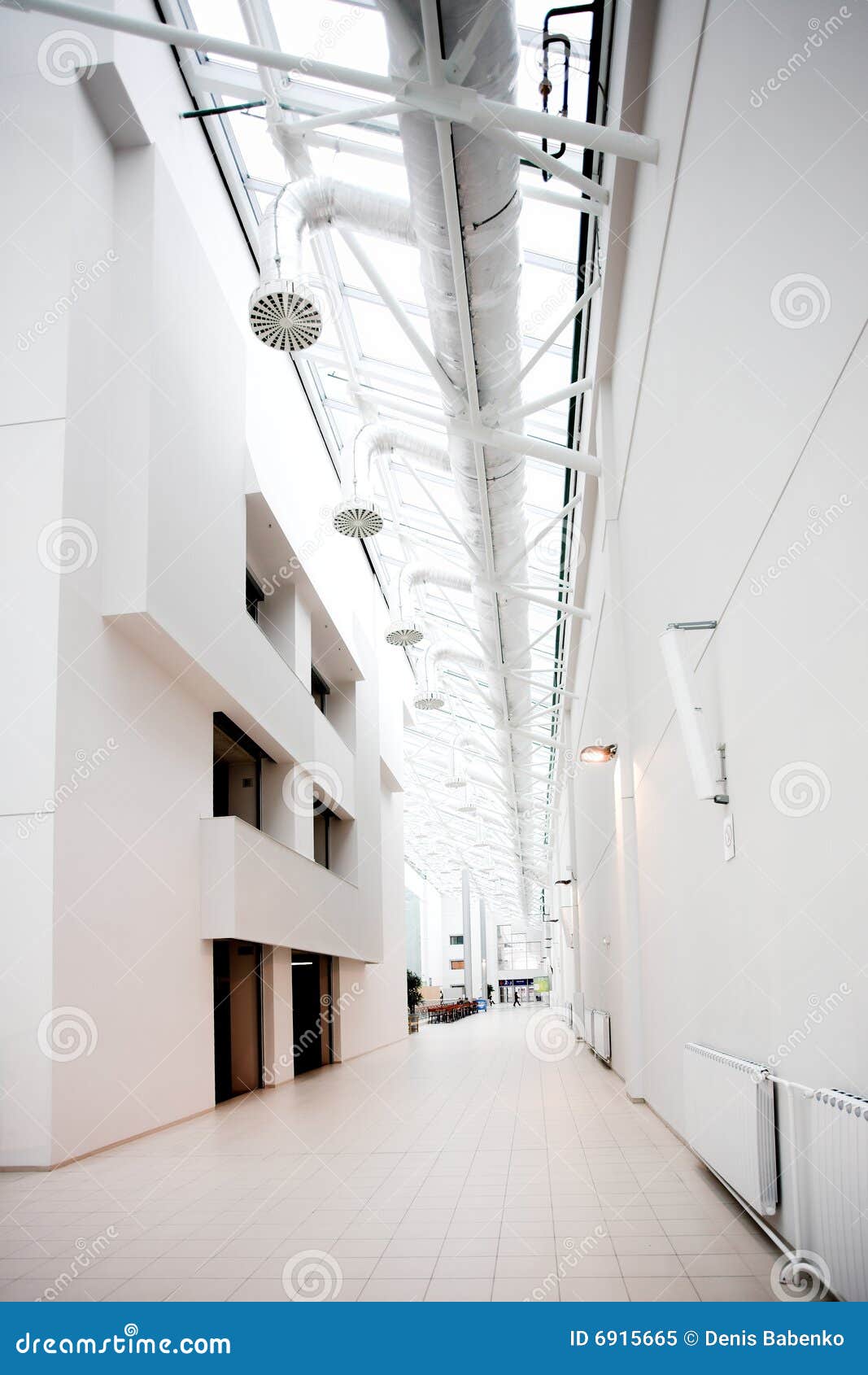 White Hall of Office Center Stock Image - Image of floor, corridor: 6915665