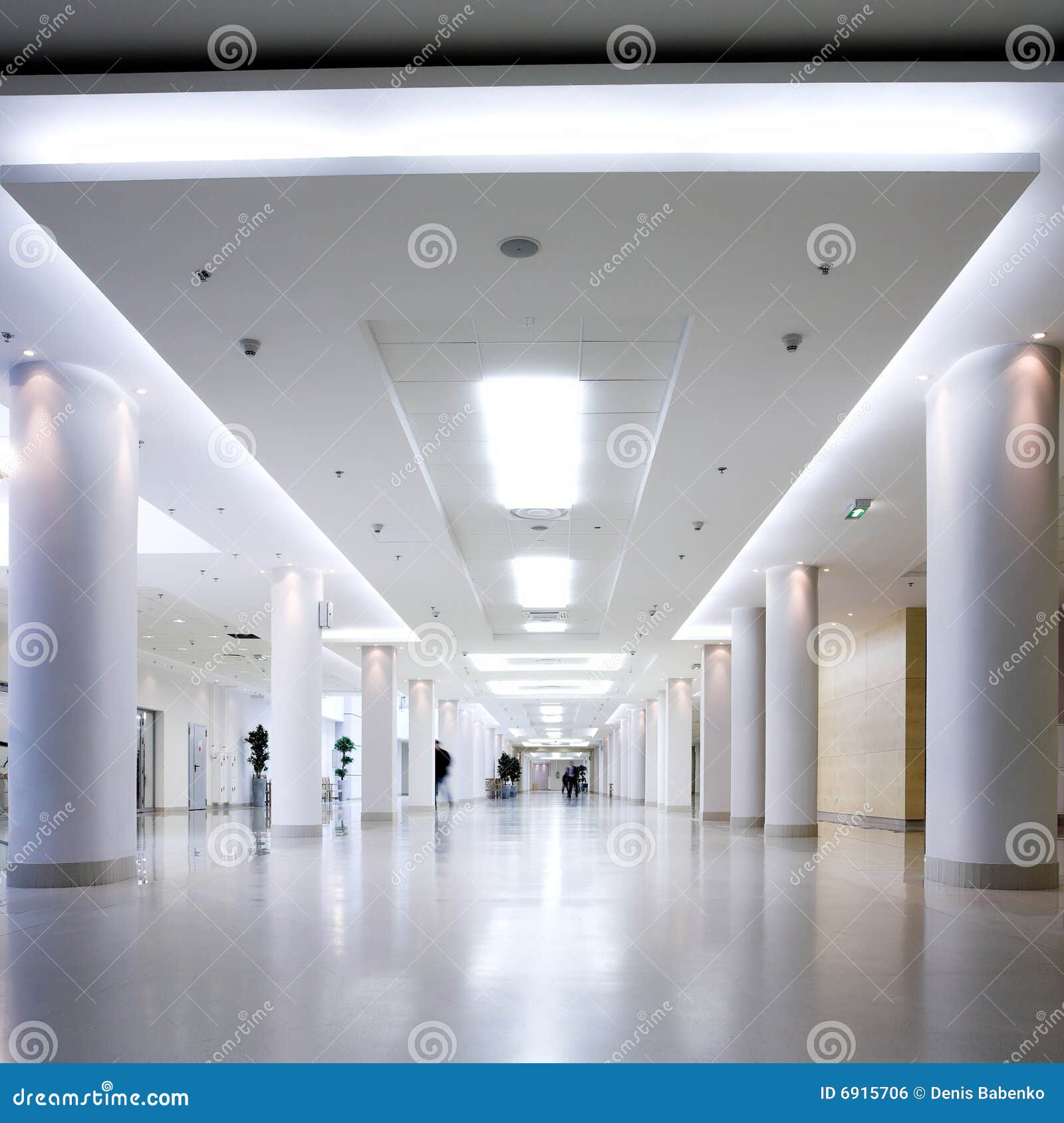 White Hall of Office Center Stock Photo - Image of light, empty: 6915706