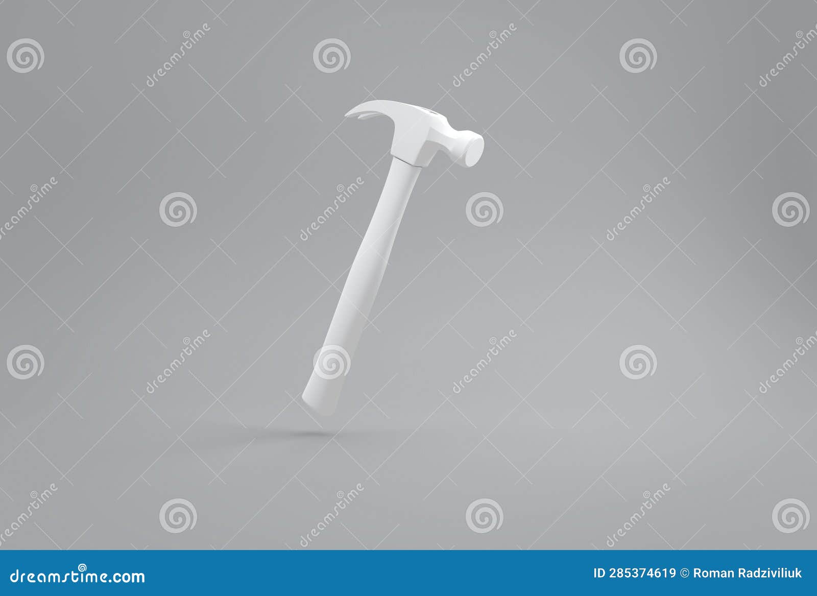 White Hammer on a Gray Studio Background. Minimal Concept Stock ...