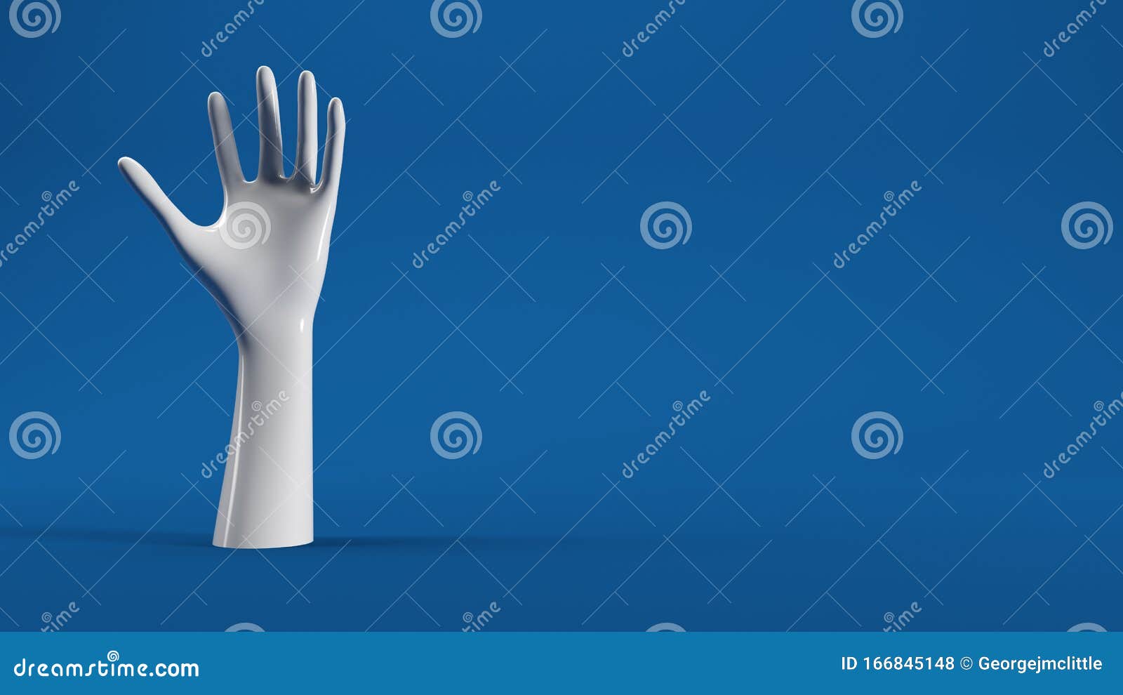 White Hand on Blue Background Stock Illustration - Illustration of ...