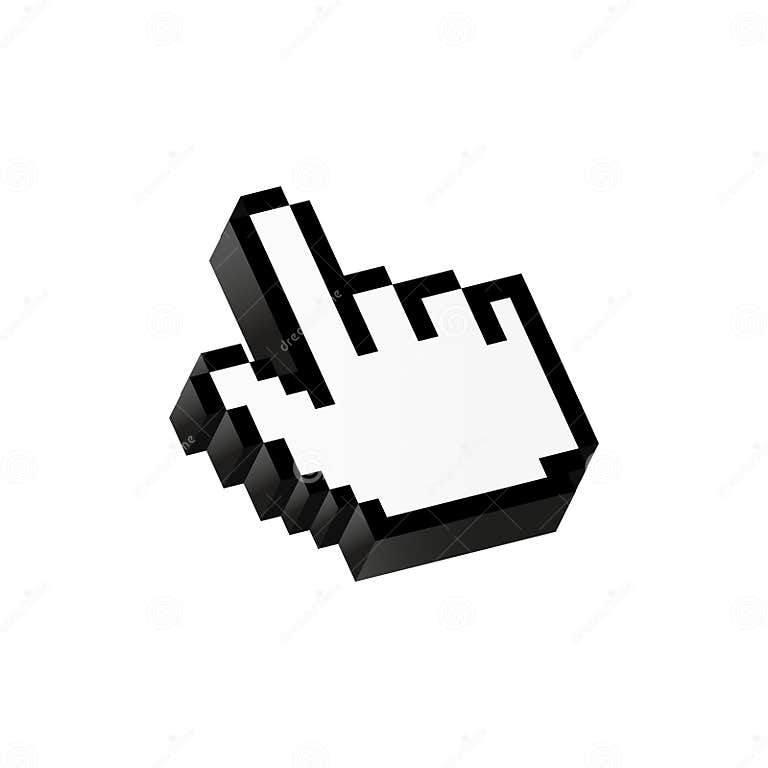 White Hand Cursor for Computer. Stock Illustration - Illustration of ...