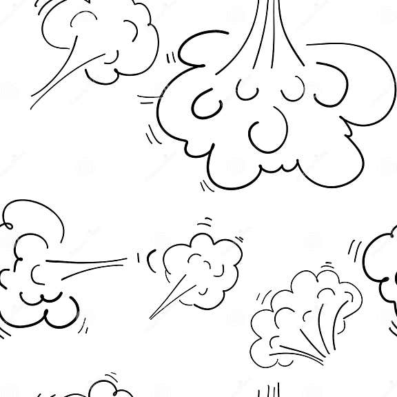 White Hand Drawn Smoke Resembling a Cloud Stock Vector - Illustration ...