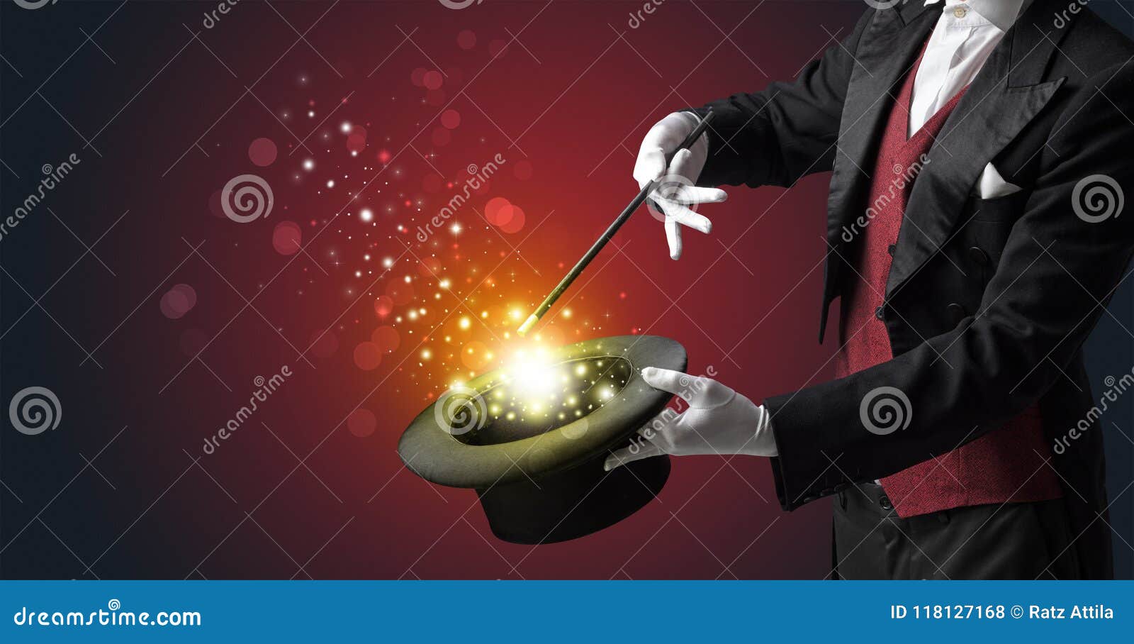 White Hand in Middle of Conjuring Stock Illustration - Illustration of ...