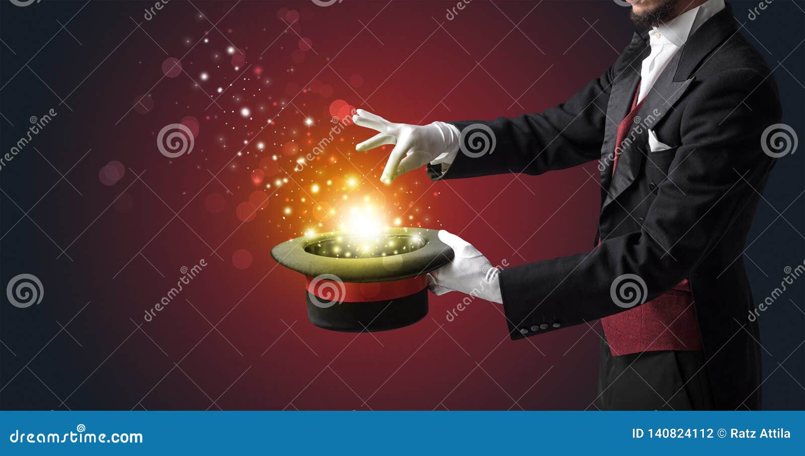 White Hand in Middle of Conjuring Stock Photo - Image of magical, black ...
