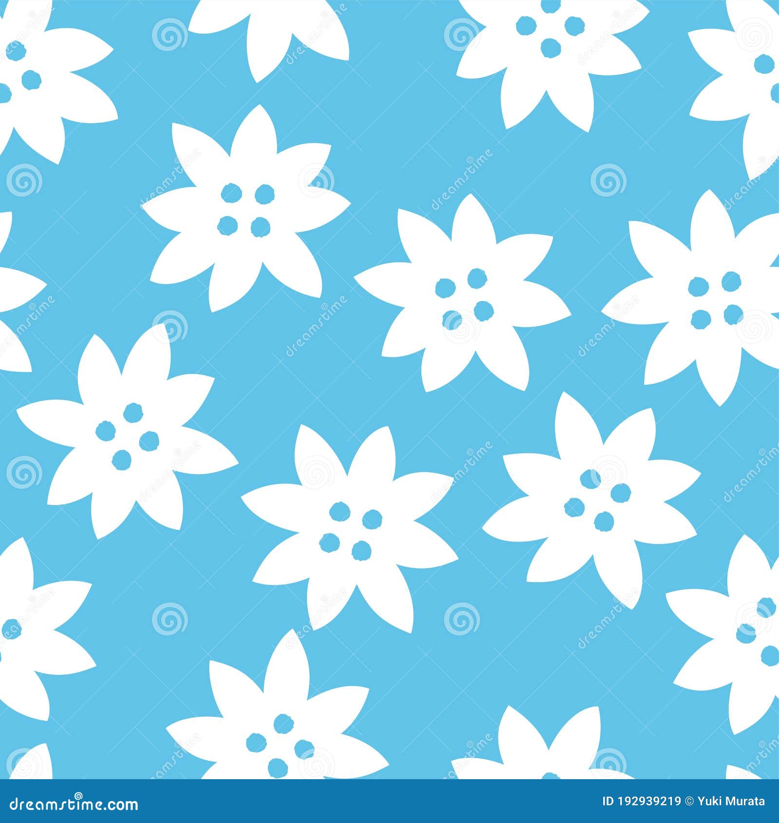 White Hand-painted Flower Pattern Variation Stock Illustration ...